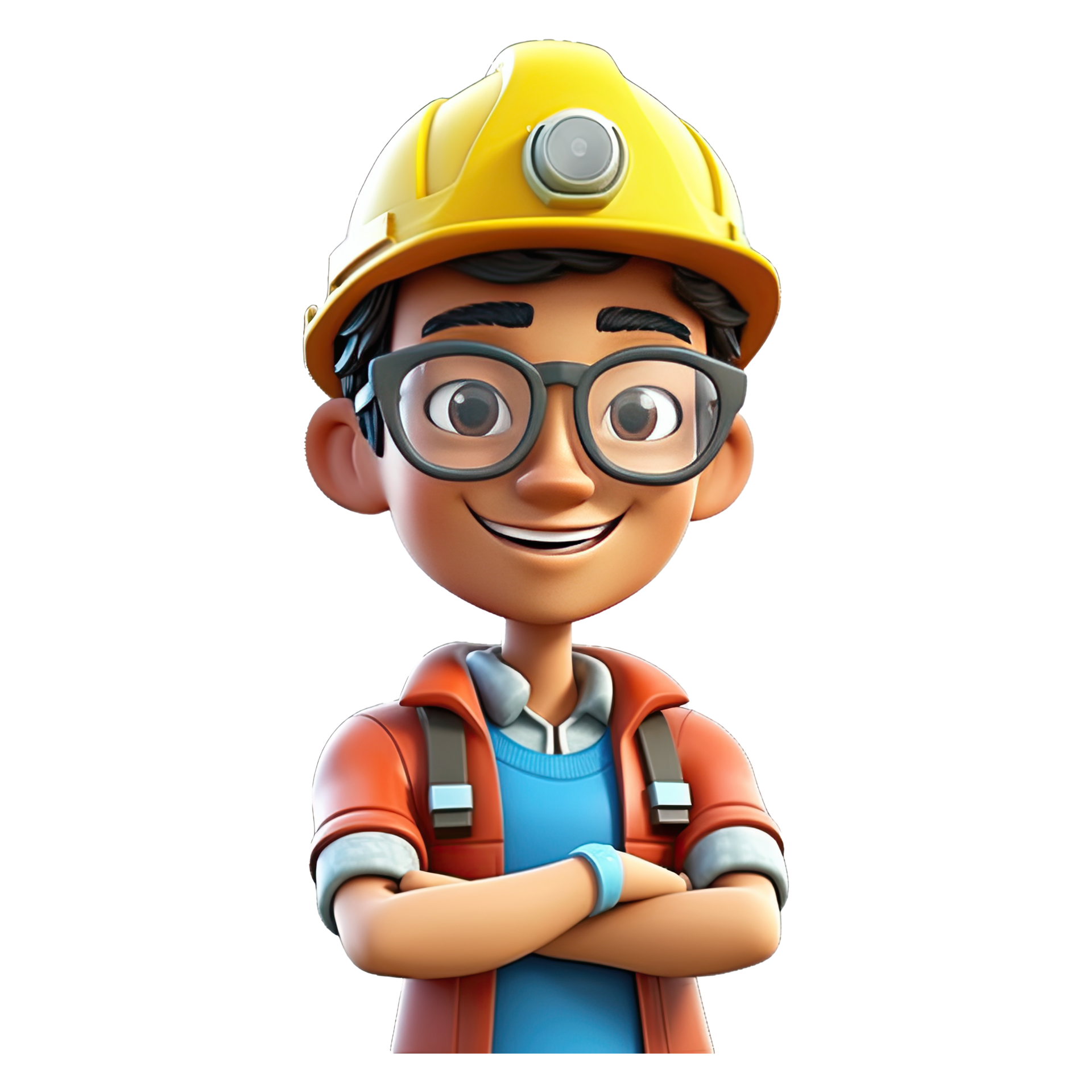 3D cartoon engineer on transparent background. 24585354 PNG 3D cartoon engineer on transparent background. 24585354 PNG