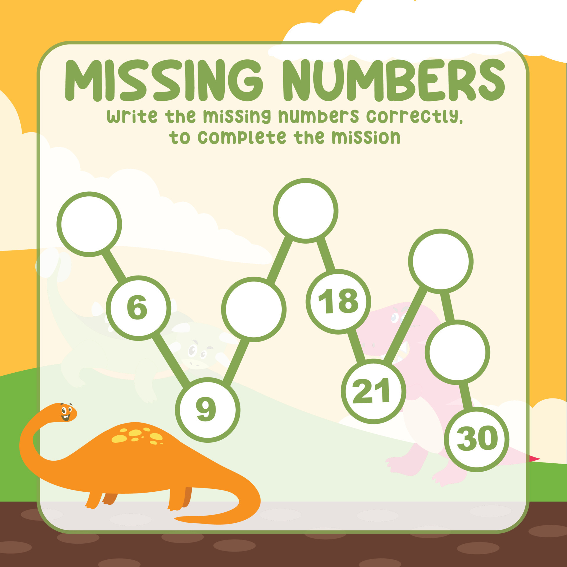 Missing numbers. Write the answer correctly. Educational printable math ...