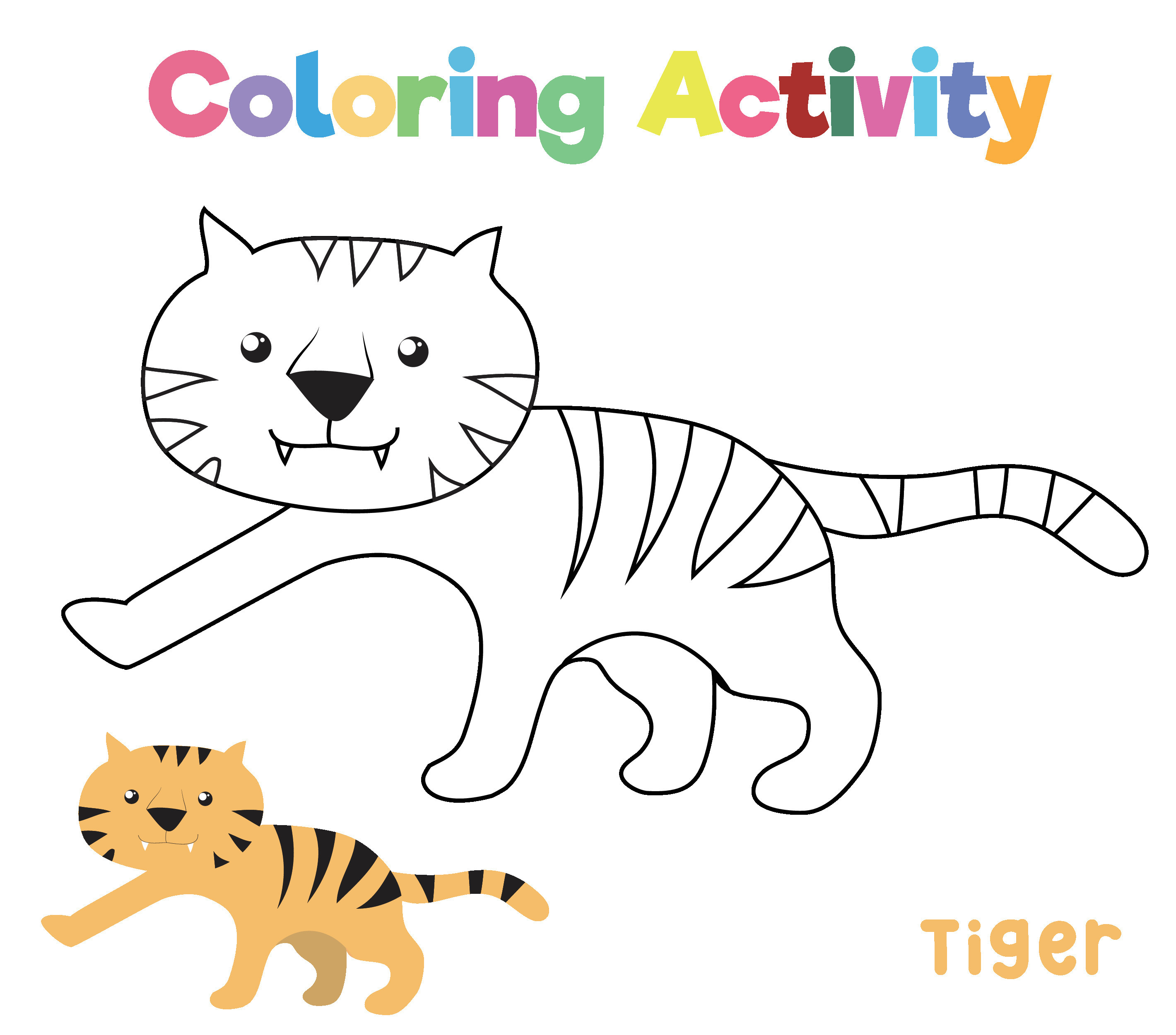 Coloring animal worksheet page. Fun activity for kids. Educational ...