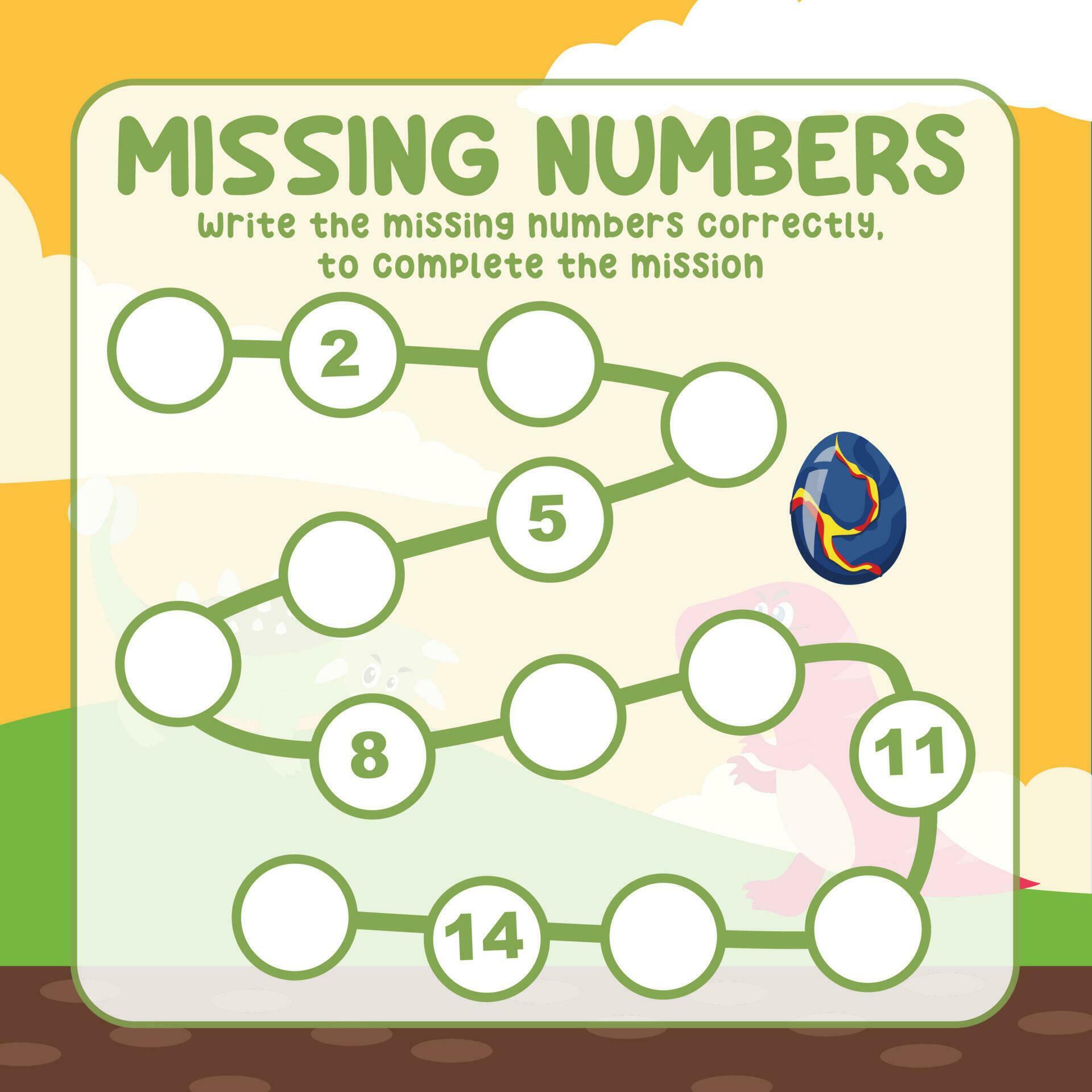 Missing numbers. Write the answer correctly. Educational printable math ...