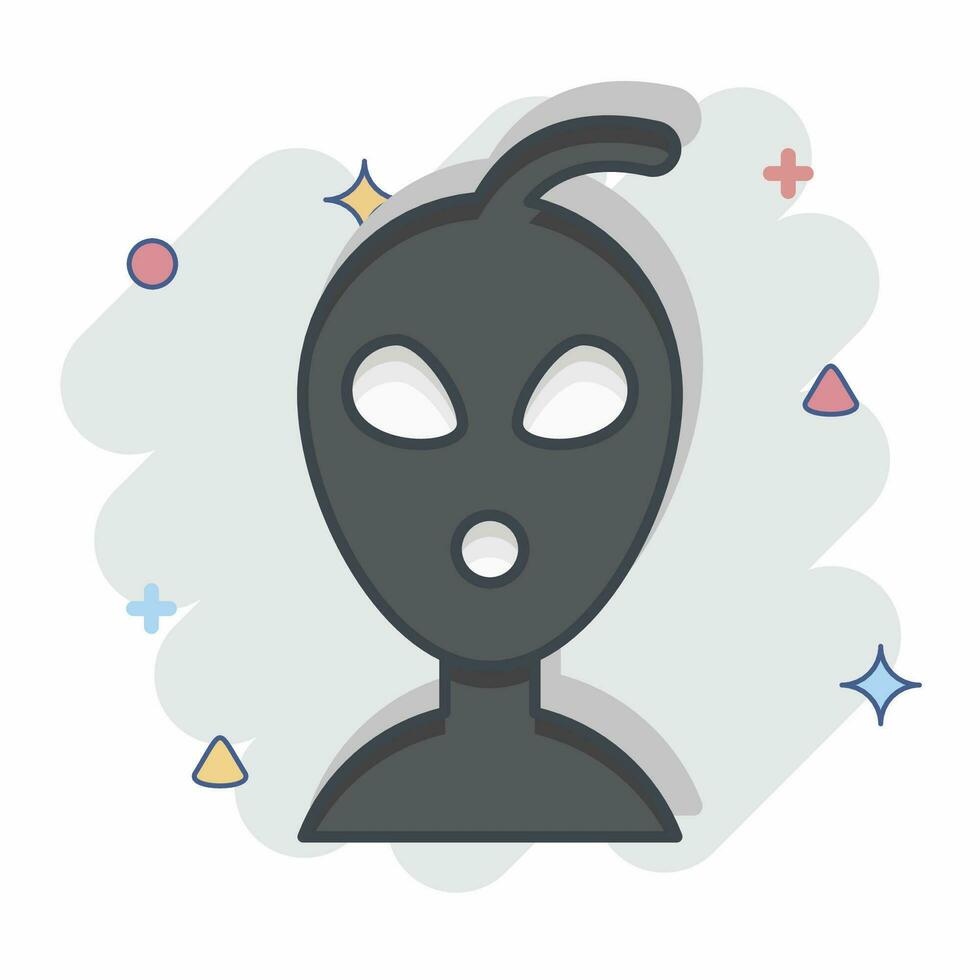 icono extranjero relacionado a espacio símbolo. cómic estilo. sencillo ... icono extranjero relacionado a espacio símbolo. cómic estilo. sencillo ...