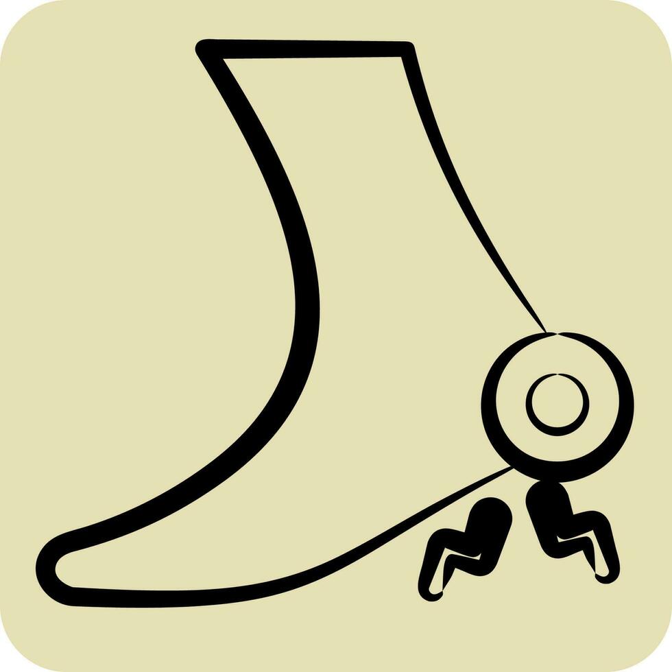 Icon Achilles Related To Body Ache Symbol Hand Drawn Style Simple Design Editable Simple