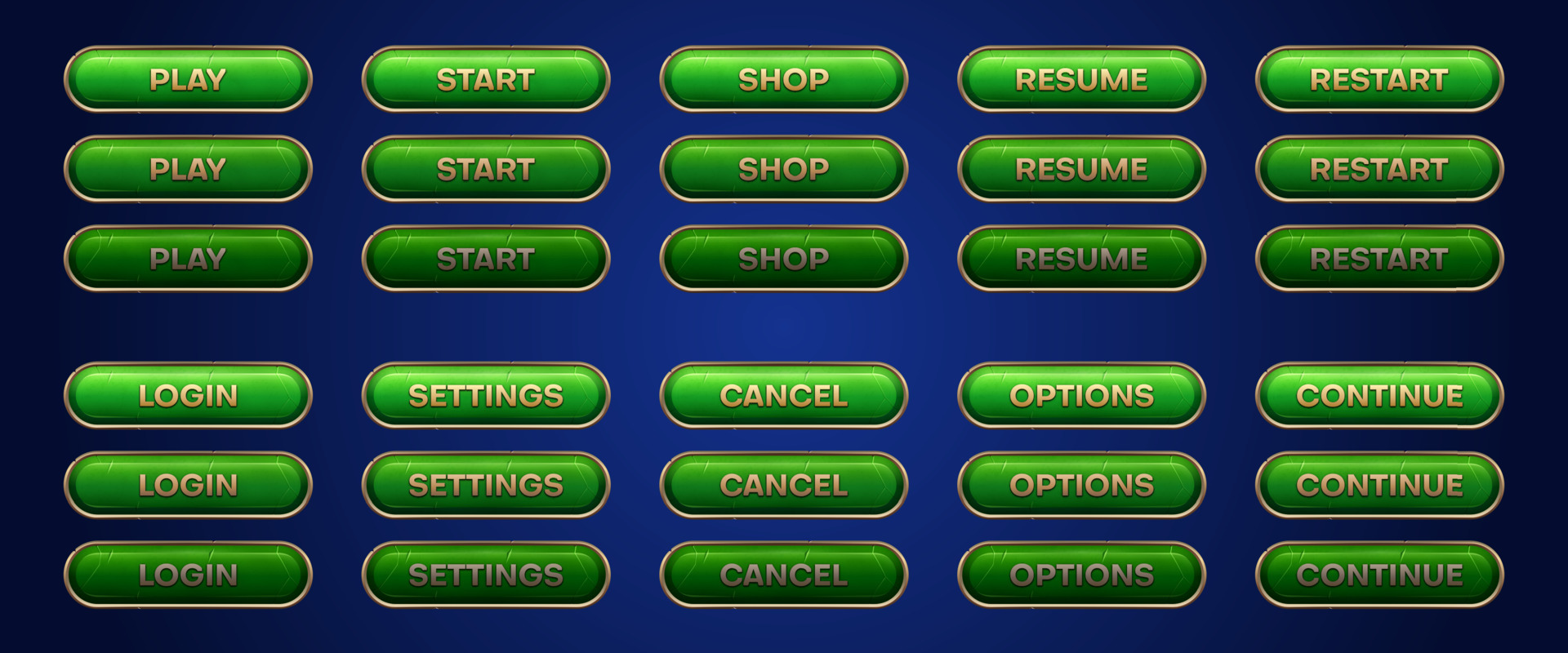 Buttons for web game menu or website ui design 24592409 Vector Art at ...