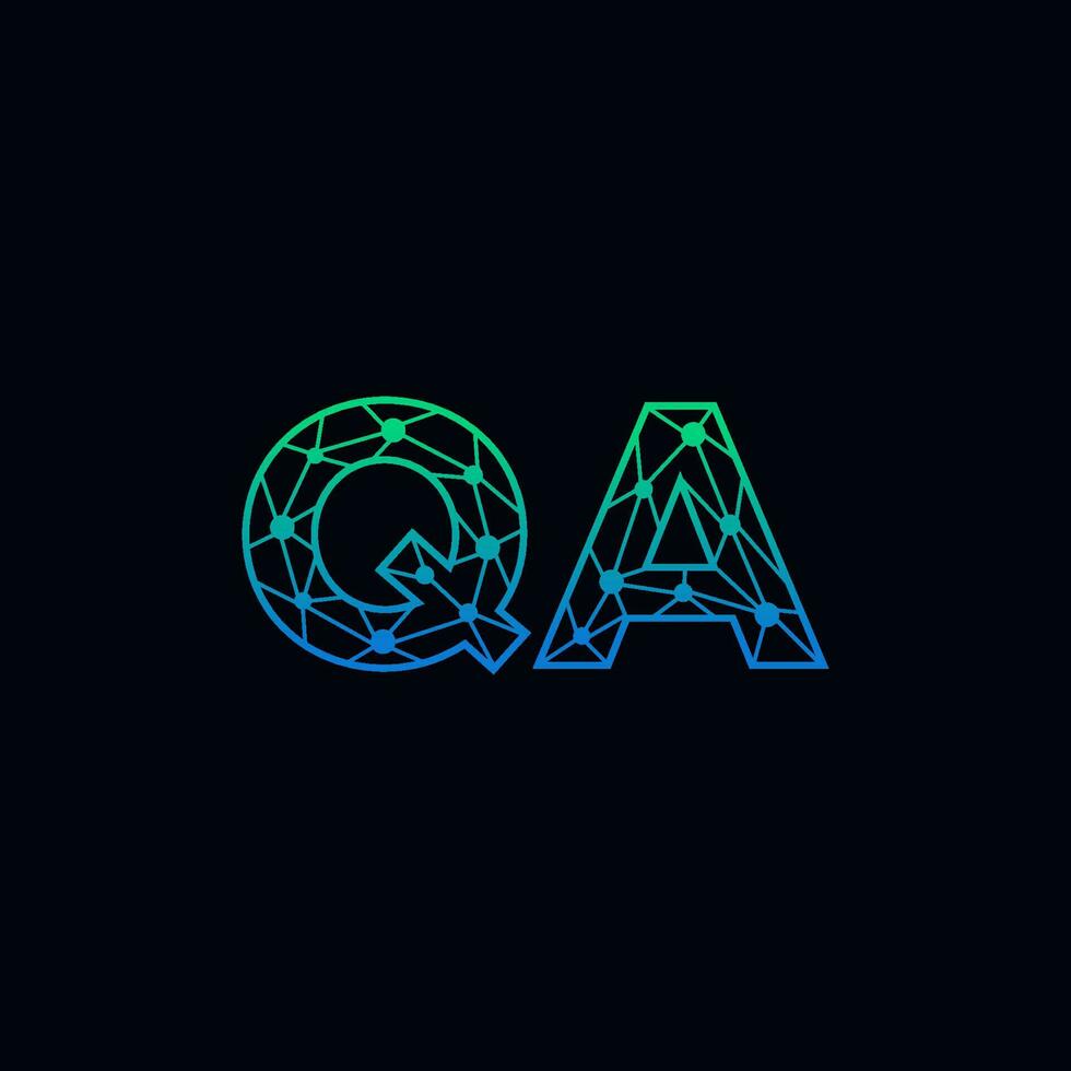 Abstract Letter Qa Logo Design With Line Dot Connection For Technology And Digital Business