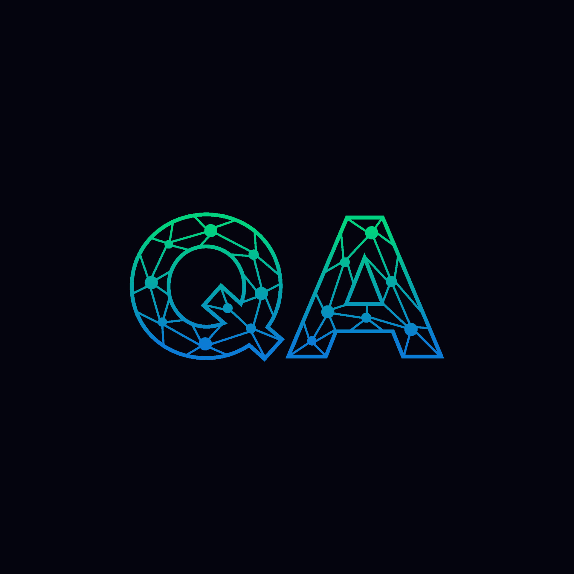 Abstract letter QA logo design with line dot connection for technology and digital business ...