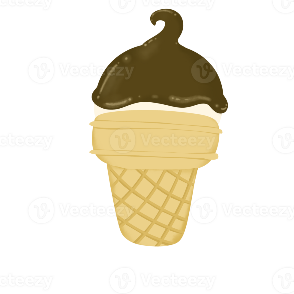 Chocolate Coated Ice Cream Cones Cartoon Cute Design 24595371 Png