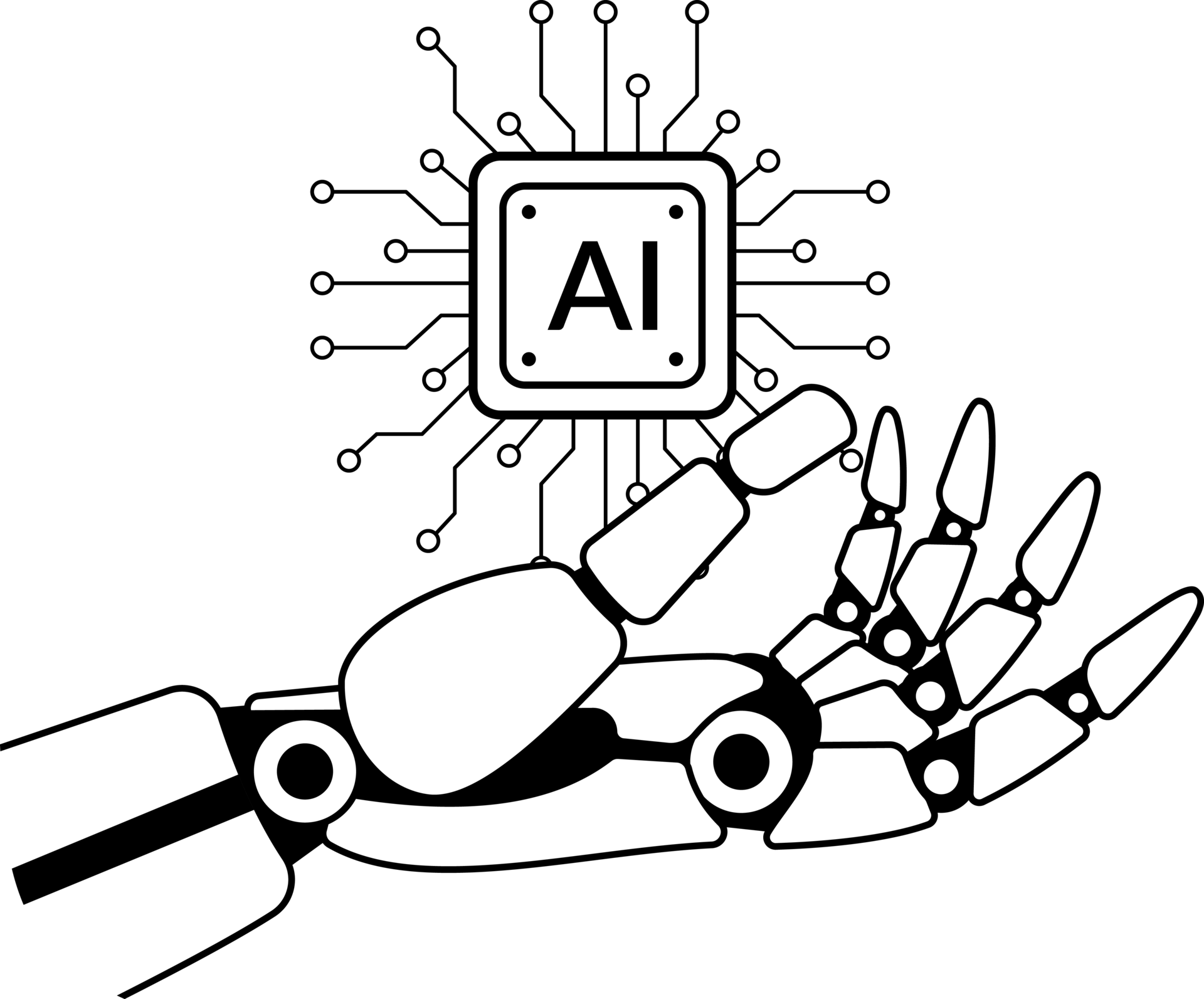 robot hand holding artificial intelligence chip. robot hand machine ... robot hand holding artificial intelligence chip. robot hand machine ...