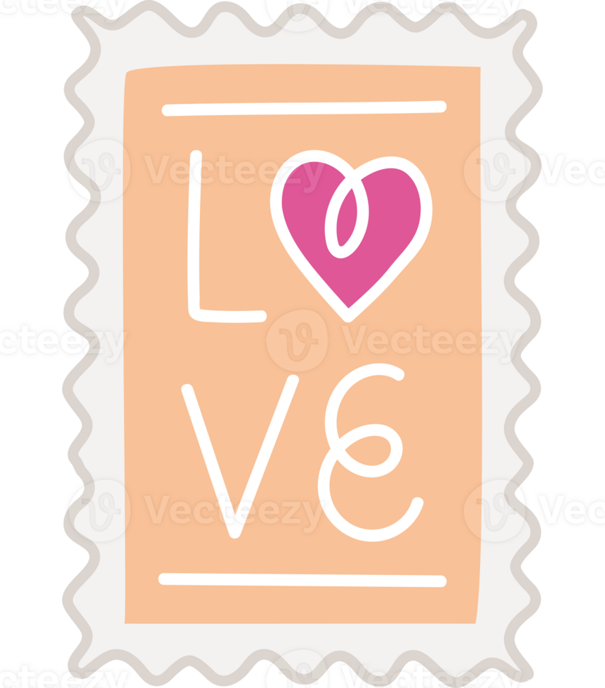 I Love U Stamp Illustration 24599580 Png