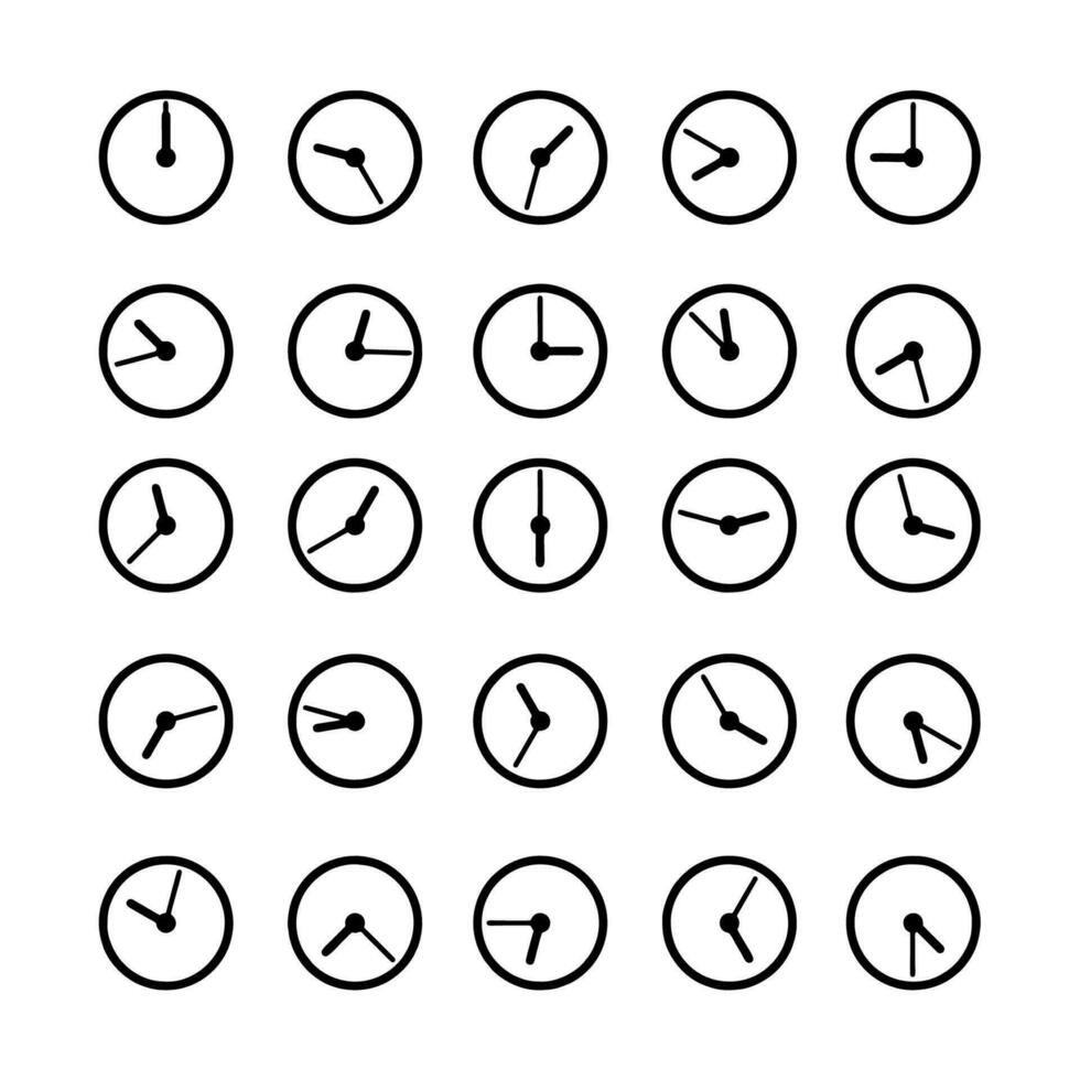 simple clock icon set 24600105 Vector Art at Vecteezy simple clock icon set 24600105 Vector Art at Vecteezy