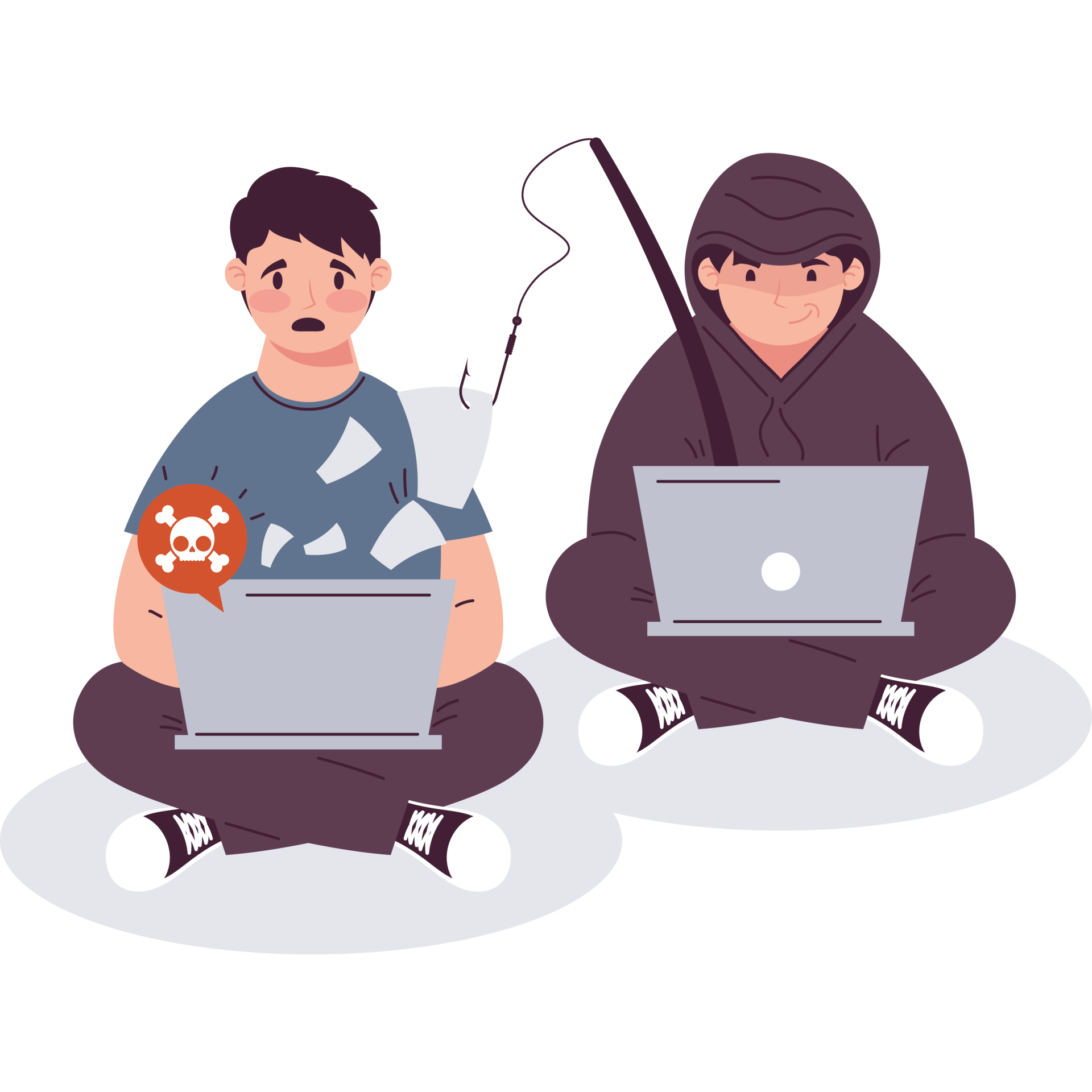 Hacker And Victim Cyber Fraud Characters 24600961 Png