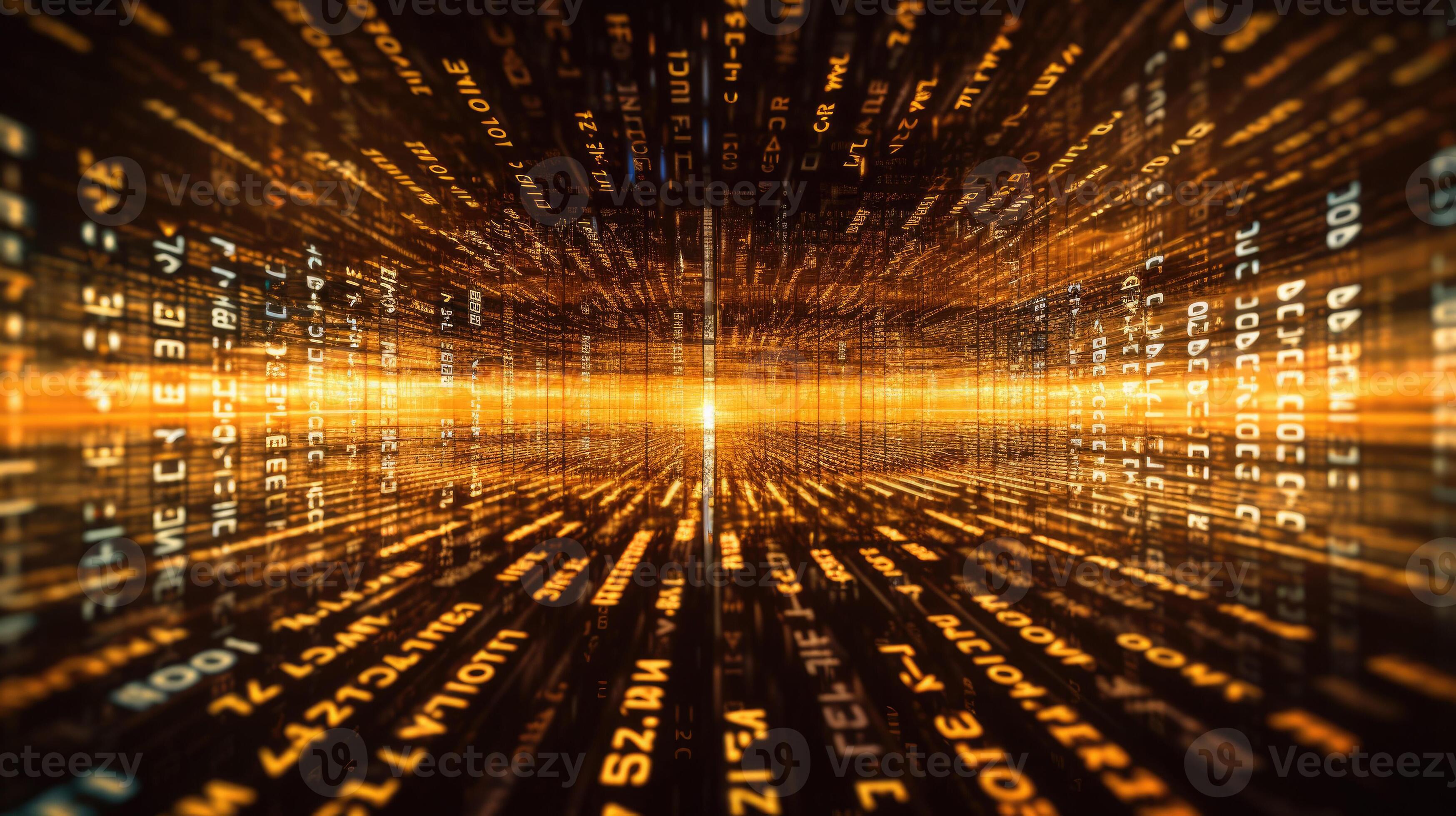 Futuristic cyberspace with binary code background. 24602181 Stock Photo ...