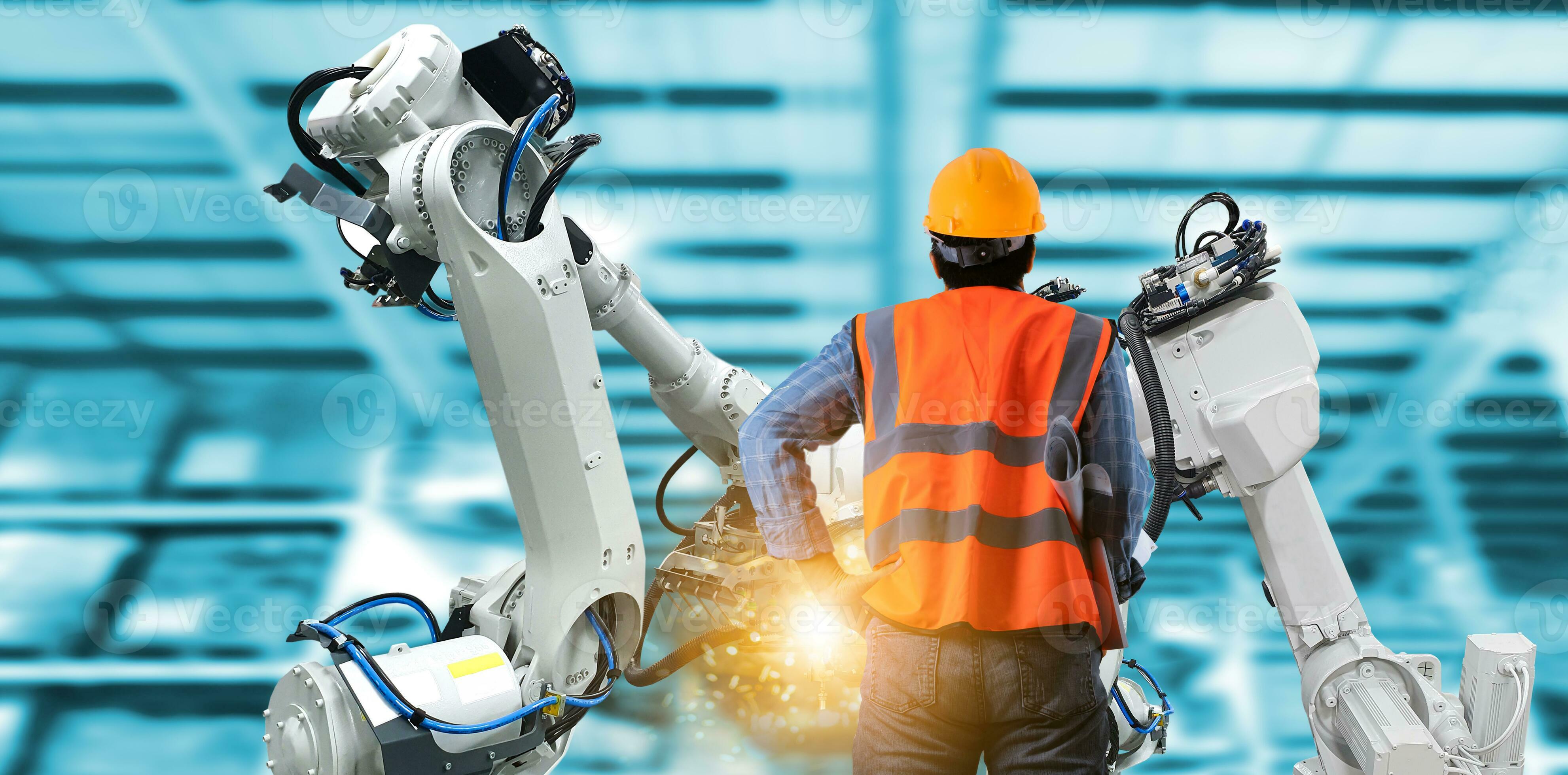 Control engineer Robotic arms, industrial robots, factory automation machines 24604724 Stock ...