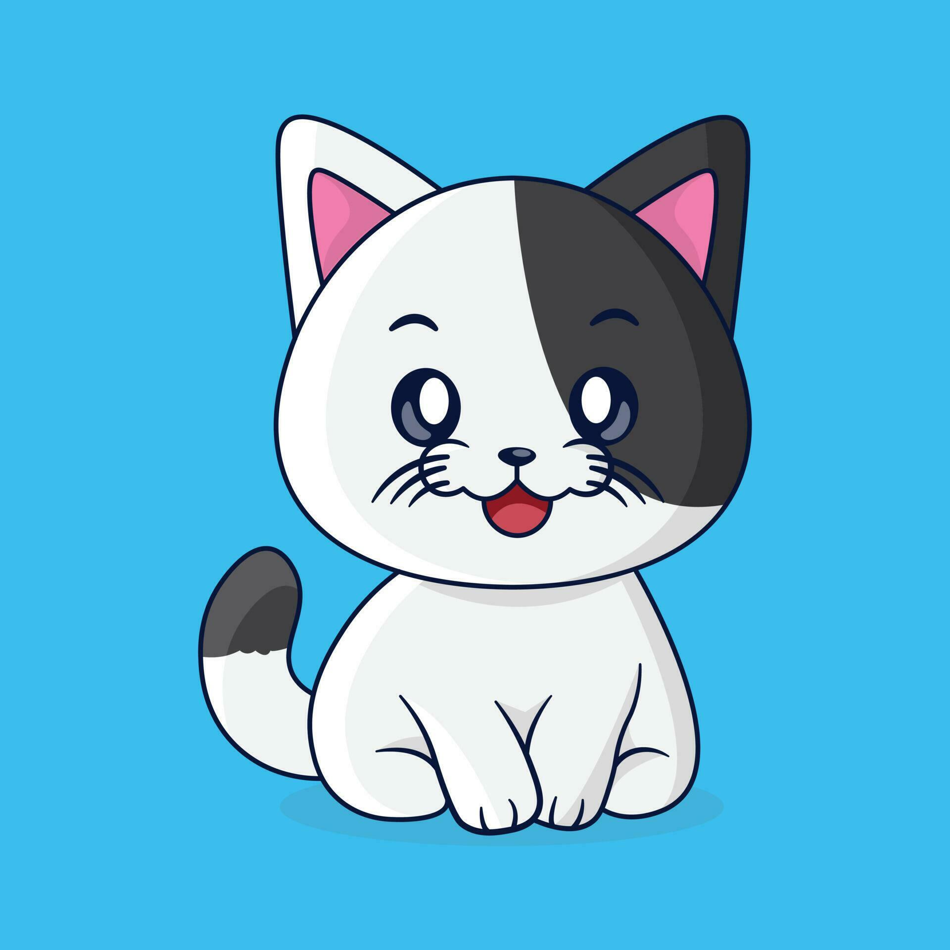 Cute cat smiling vector 24605568 Vector Art at Vecteezy