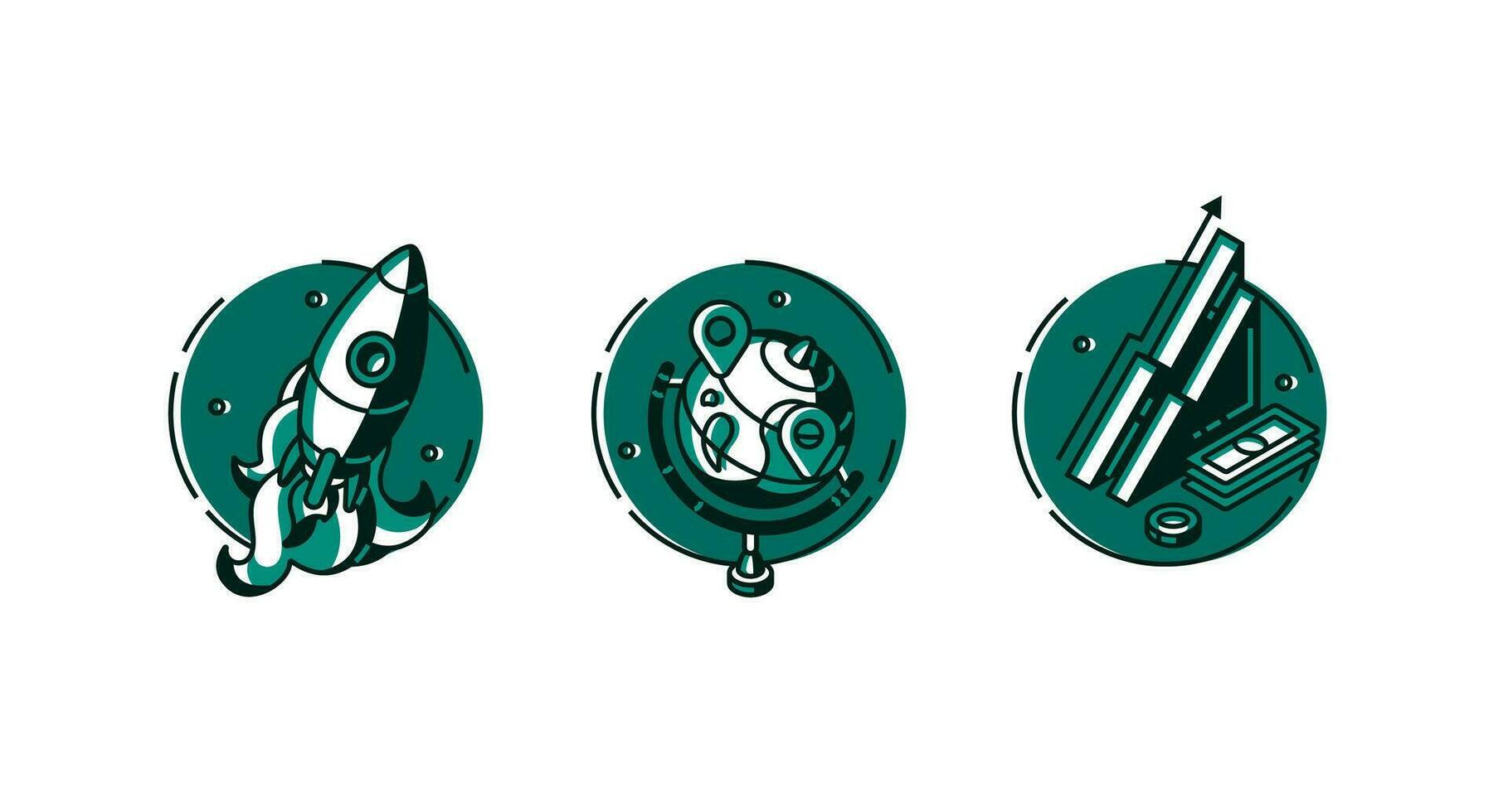 Round icons rocket, globe and data chart set. 24606599 Vector Art at ... Round icons rocket, globe and data chart set. 24606599 Vector Art at ...
