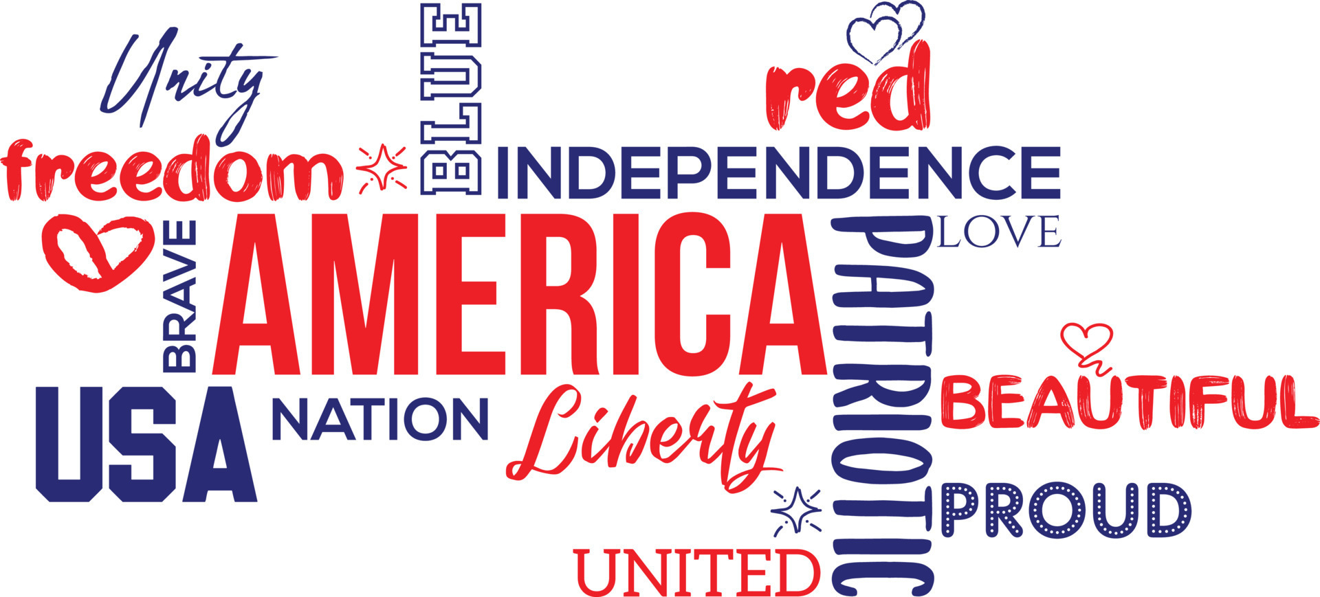 Happy 4th of july USA independence day word cloud design 24610761 ...