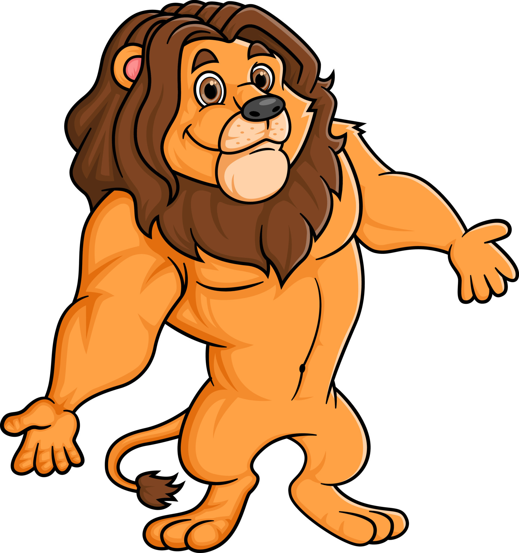 Strong lion cartoon posing mascot character 24612263 Vector Art at Vecteezy