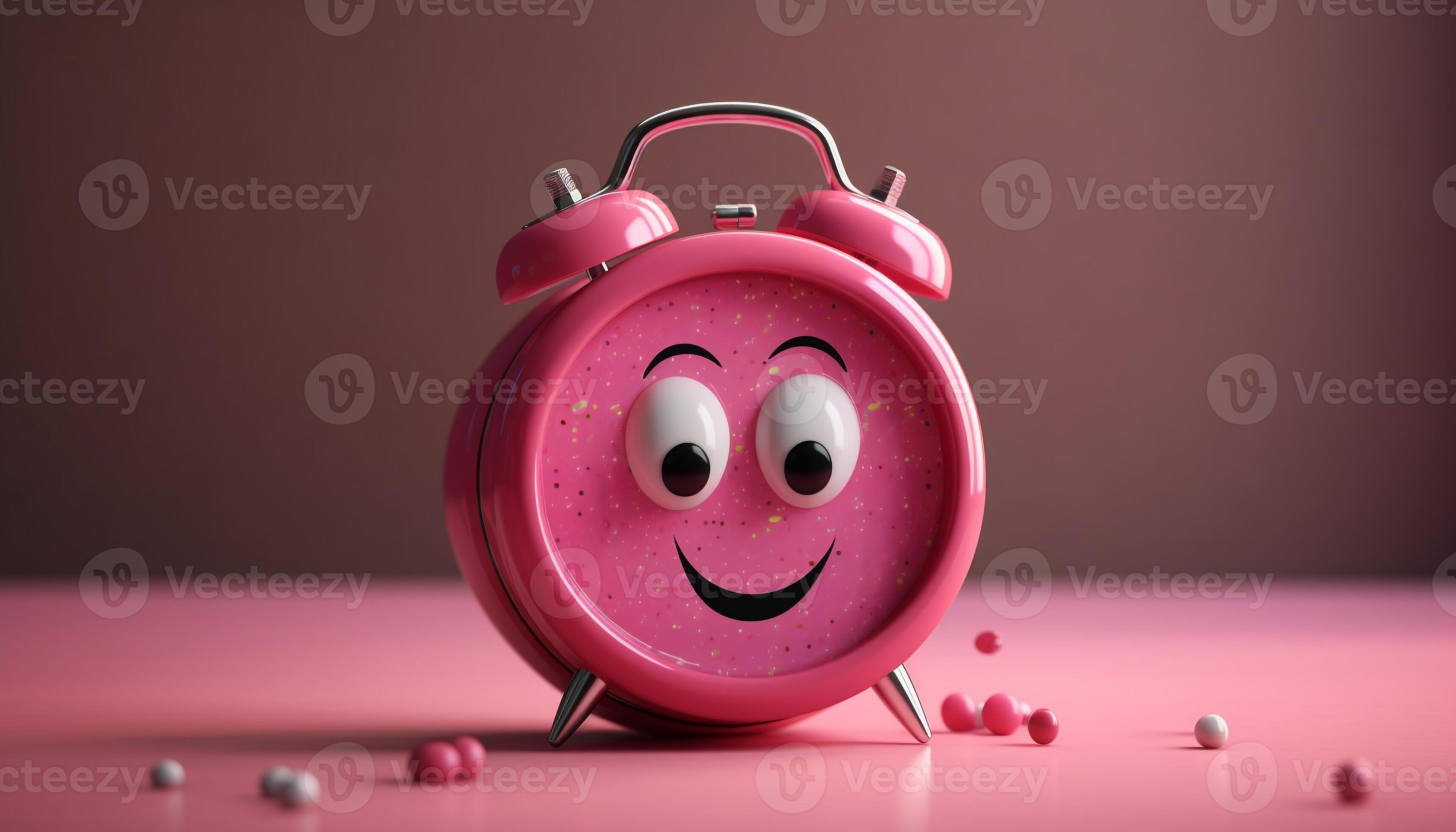 Cute Cartoon Clock Smiling Waking Up With Cheerful Countdown Timer Generated By Ai 24620008