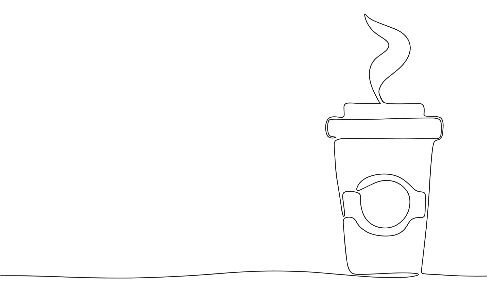 Cup Of Coffee Take Away One Line Continuous Line Art Outline Isolated cup-of-coffee-take-away-one-line-continuous-line-art-outline-isolated