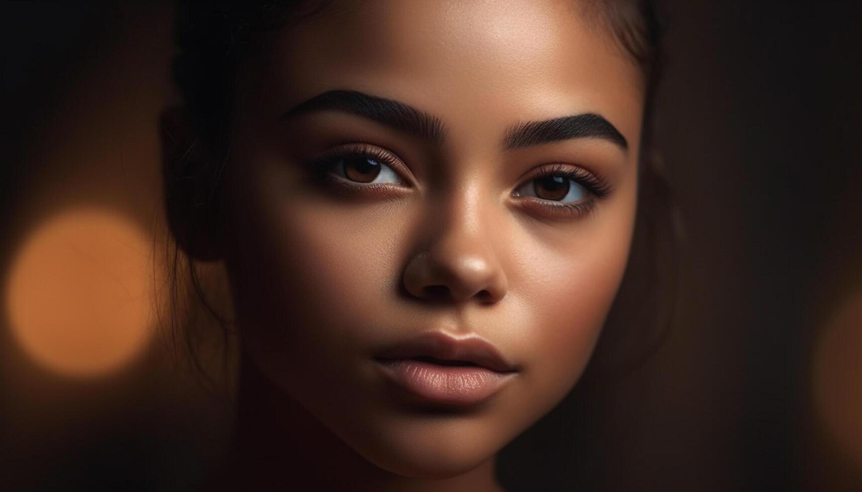 Beautiful woman, portrait looking at camera, close up, young women ...