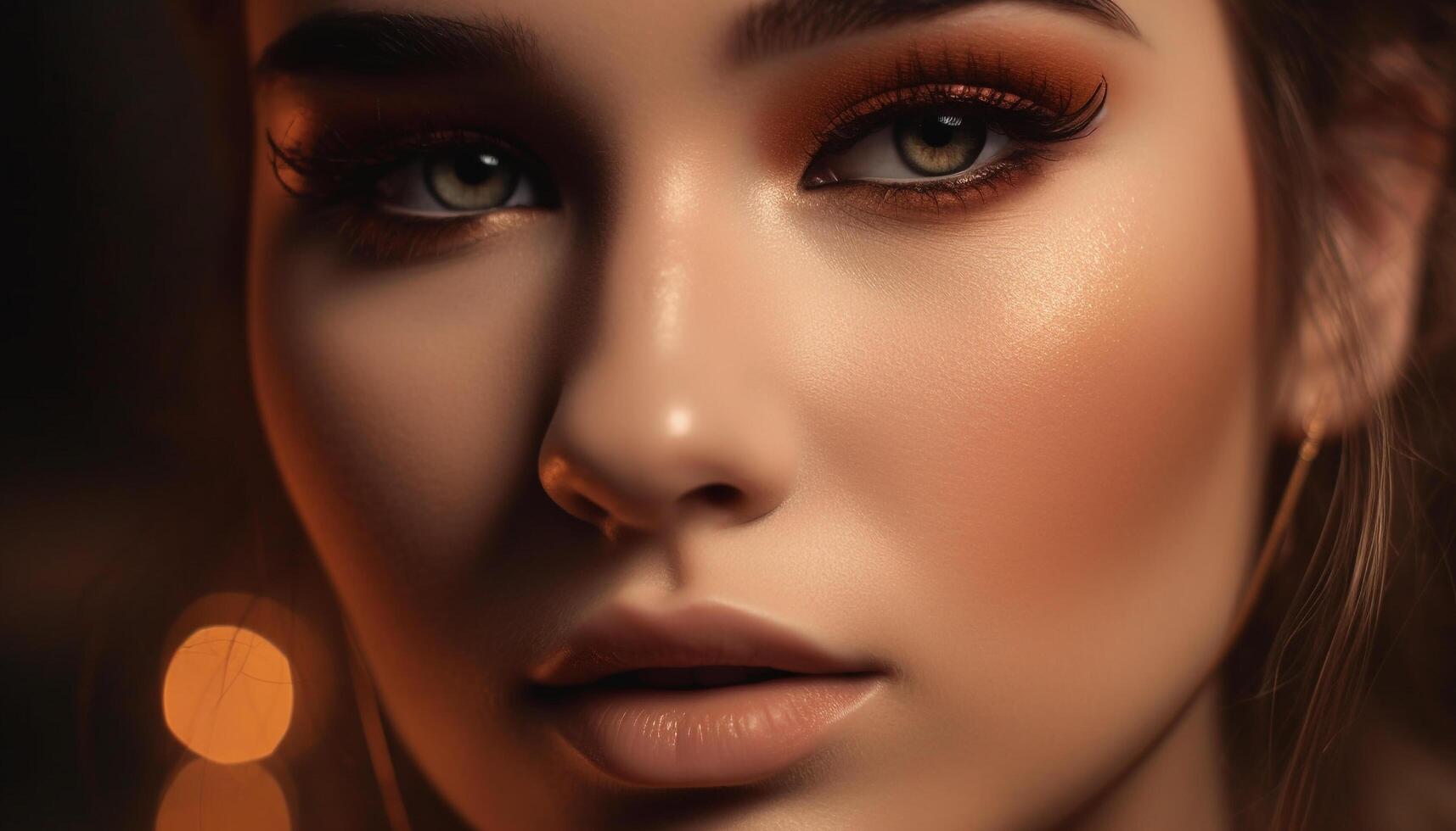 One beautiful woman, close up portrait, looking at camera, elegance ...