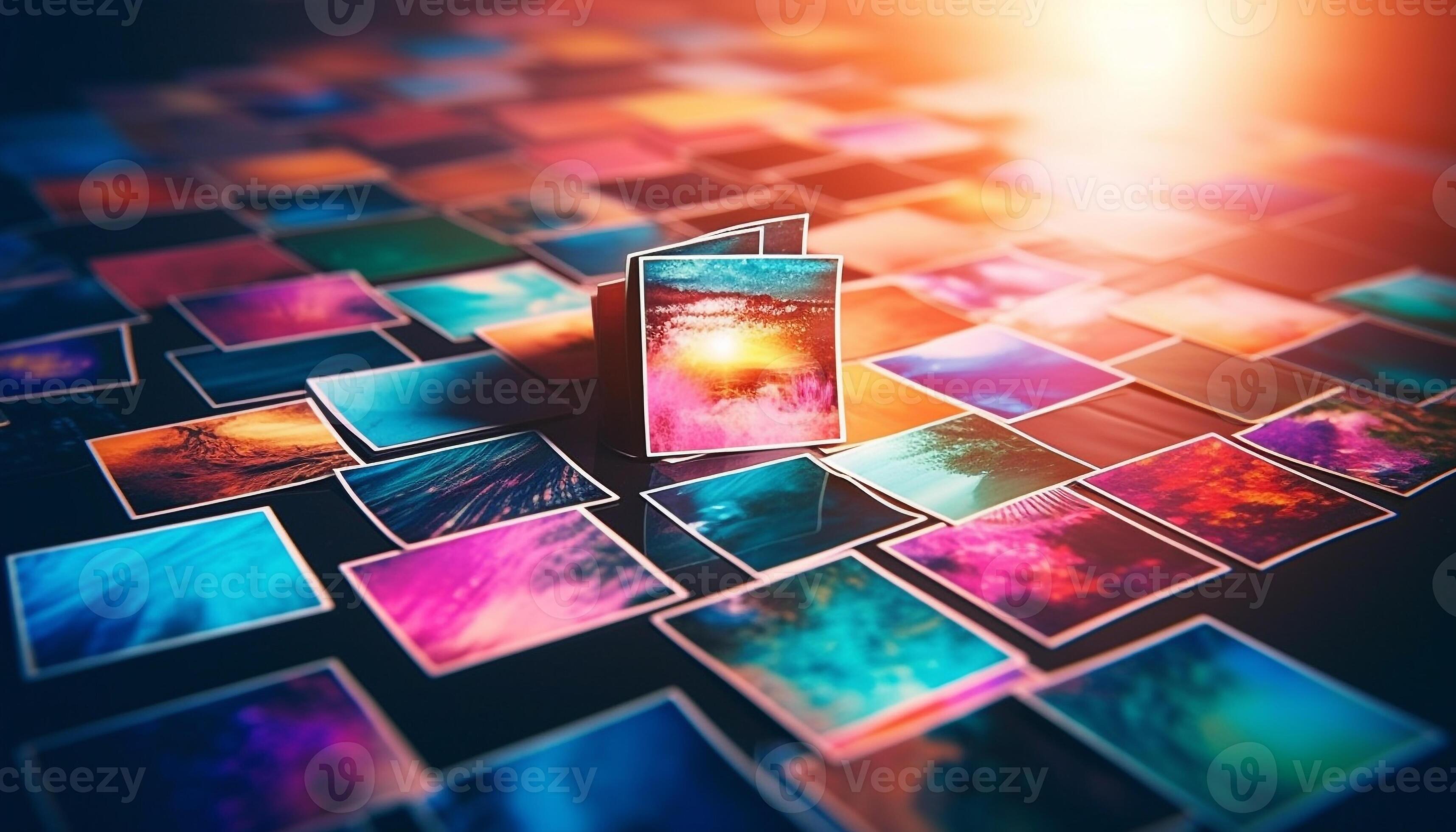 Global multimedia broadcasting digitally generated abstract patterns on blue backgrounds ...