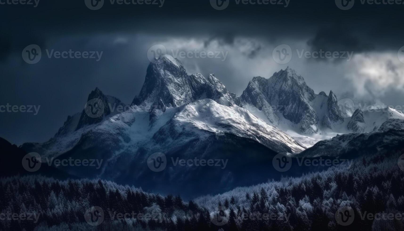 Majestic mountain range, panoramic landscape, tranquil scene, dramatic ...