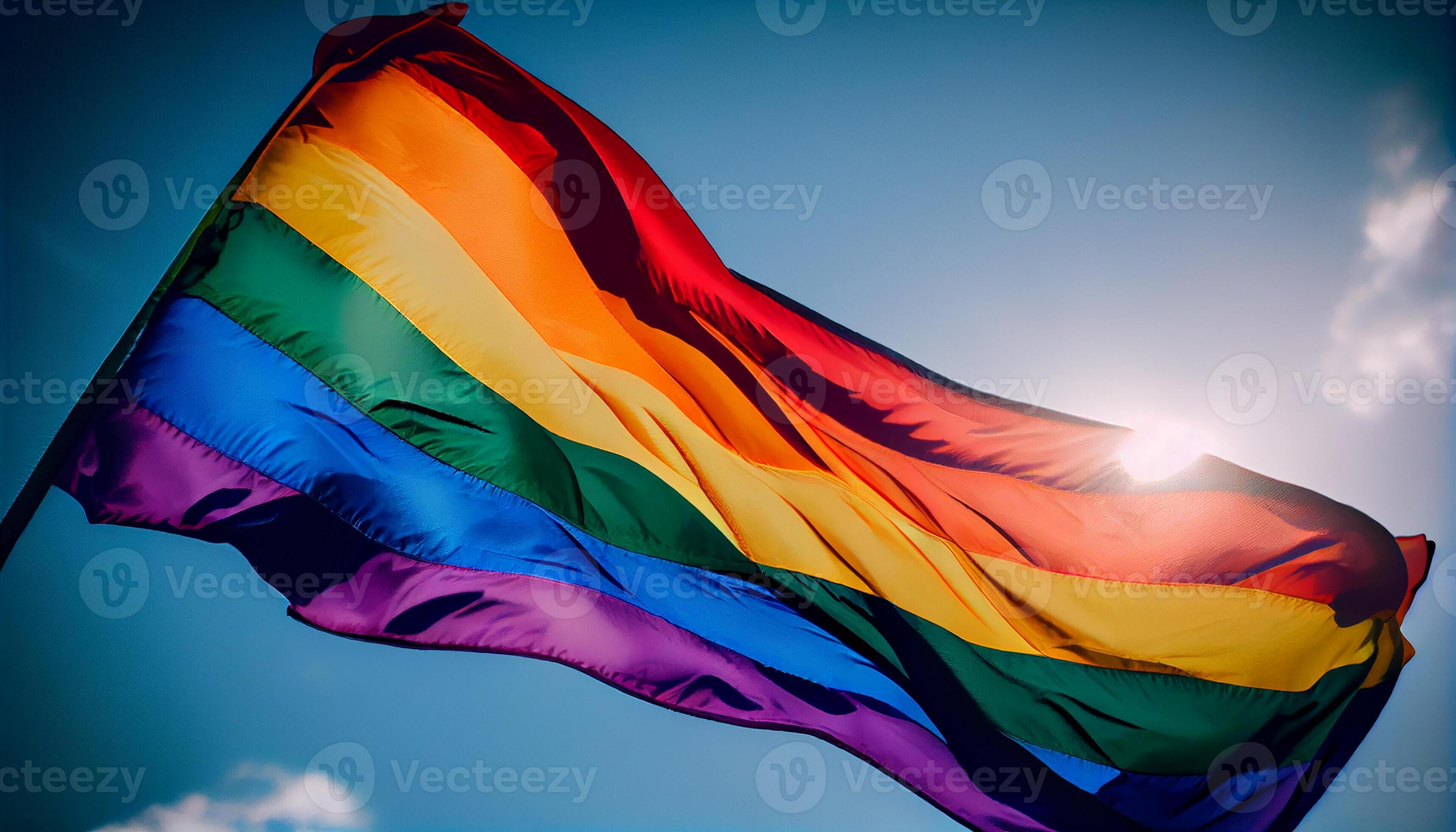 lgtbiq community flag waving in pole , 24624099 Stock Photo at Vecteezy