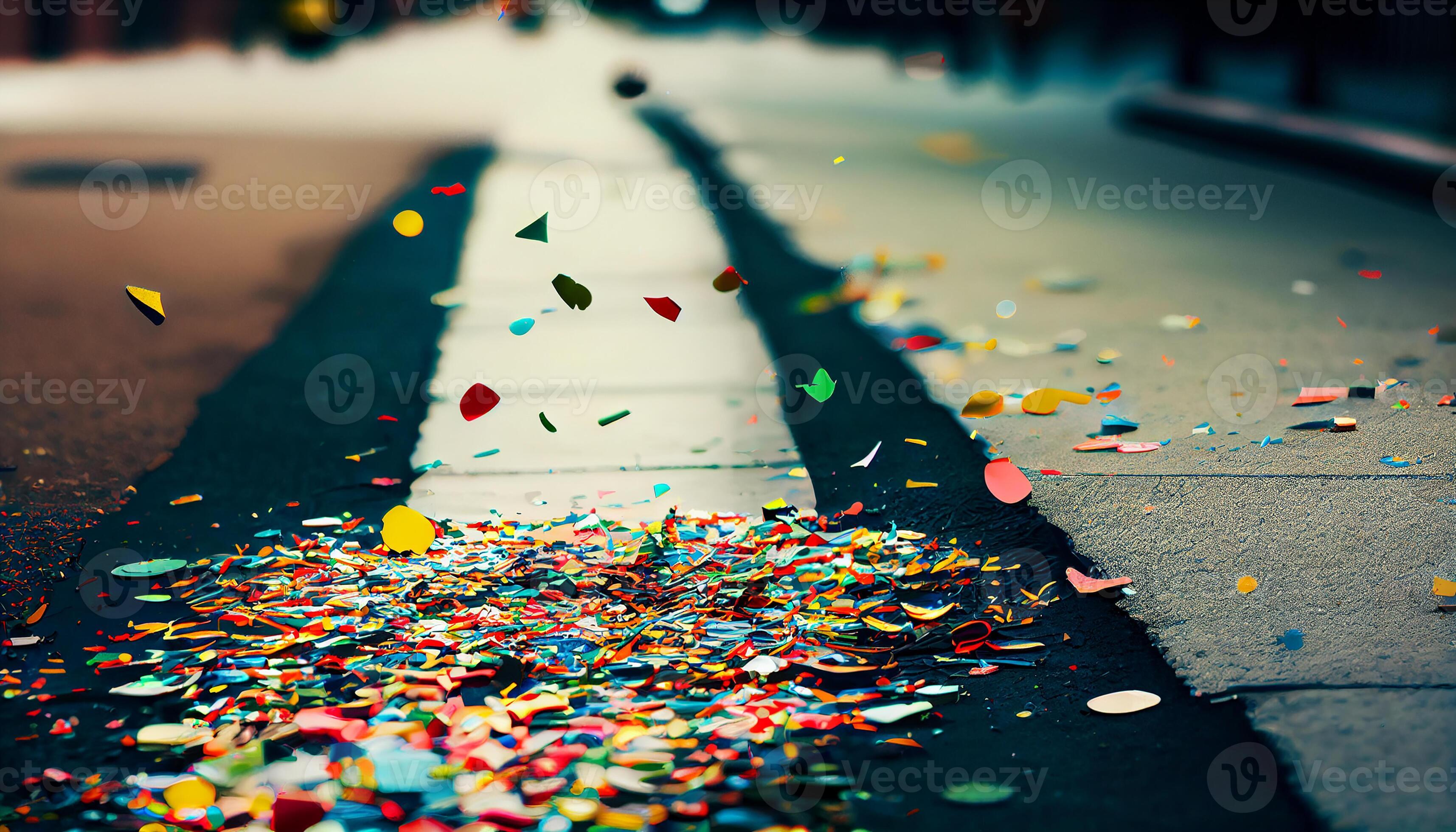 Multi colored confetti falling on festive background , 24624121 Stock Photo at Vecteezy
