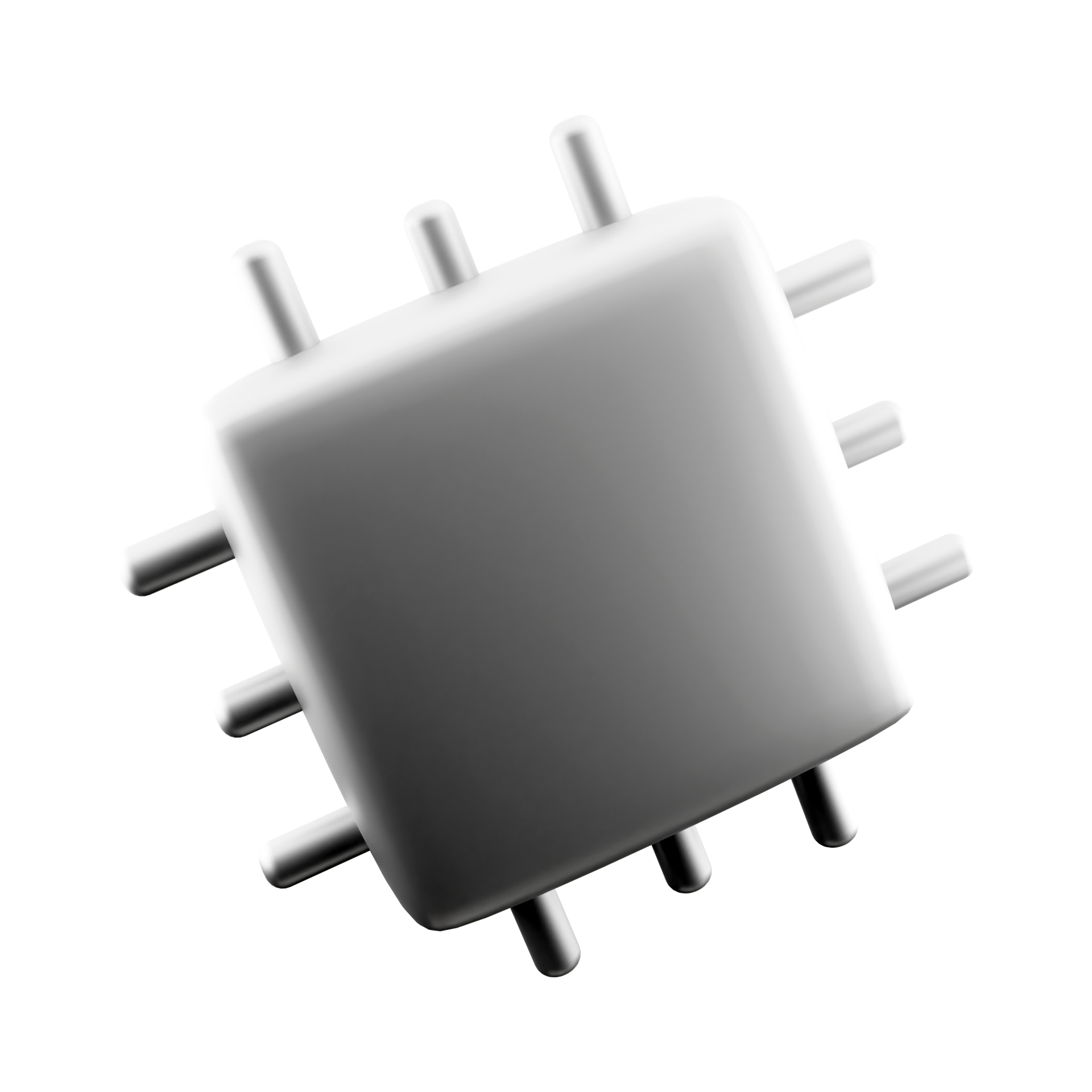 3d Rendering Microchip Line Icon Cpu Icon 3d Render Central Processing Unit Computer