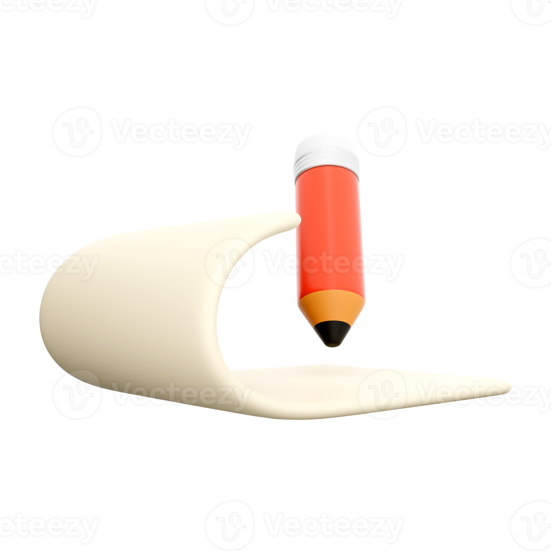 3d Rendering Pencil Draws A Straight Line Icon 3d Render Red Pencil