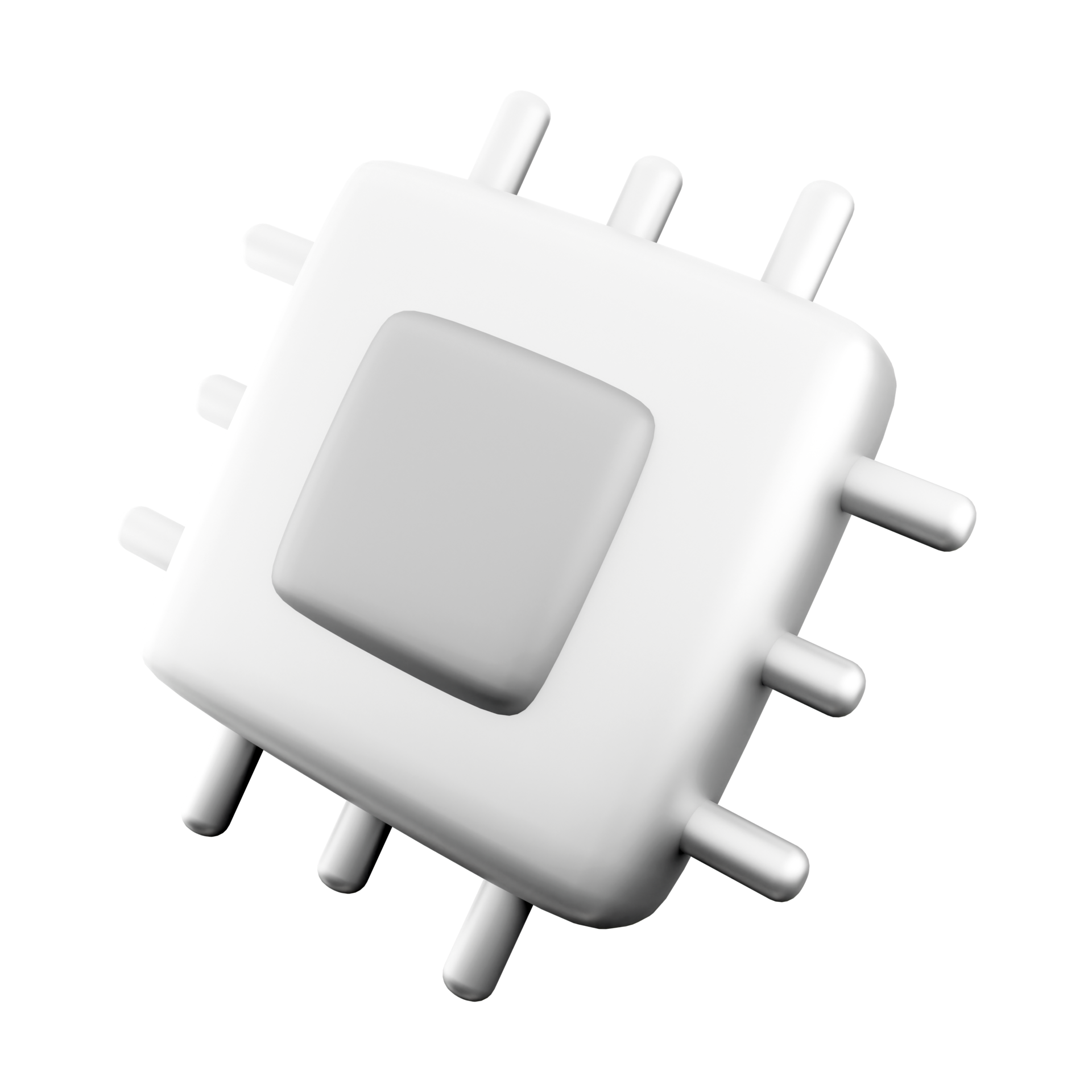 3d Rendering Microchip Line Icon Cpu Icon 3d Render Central Processing Unit Computer