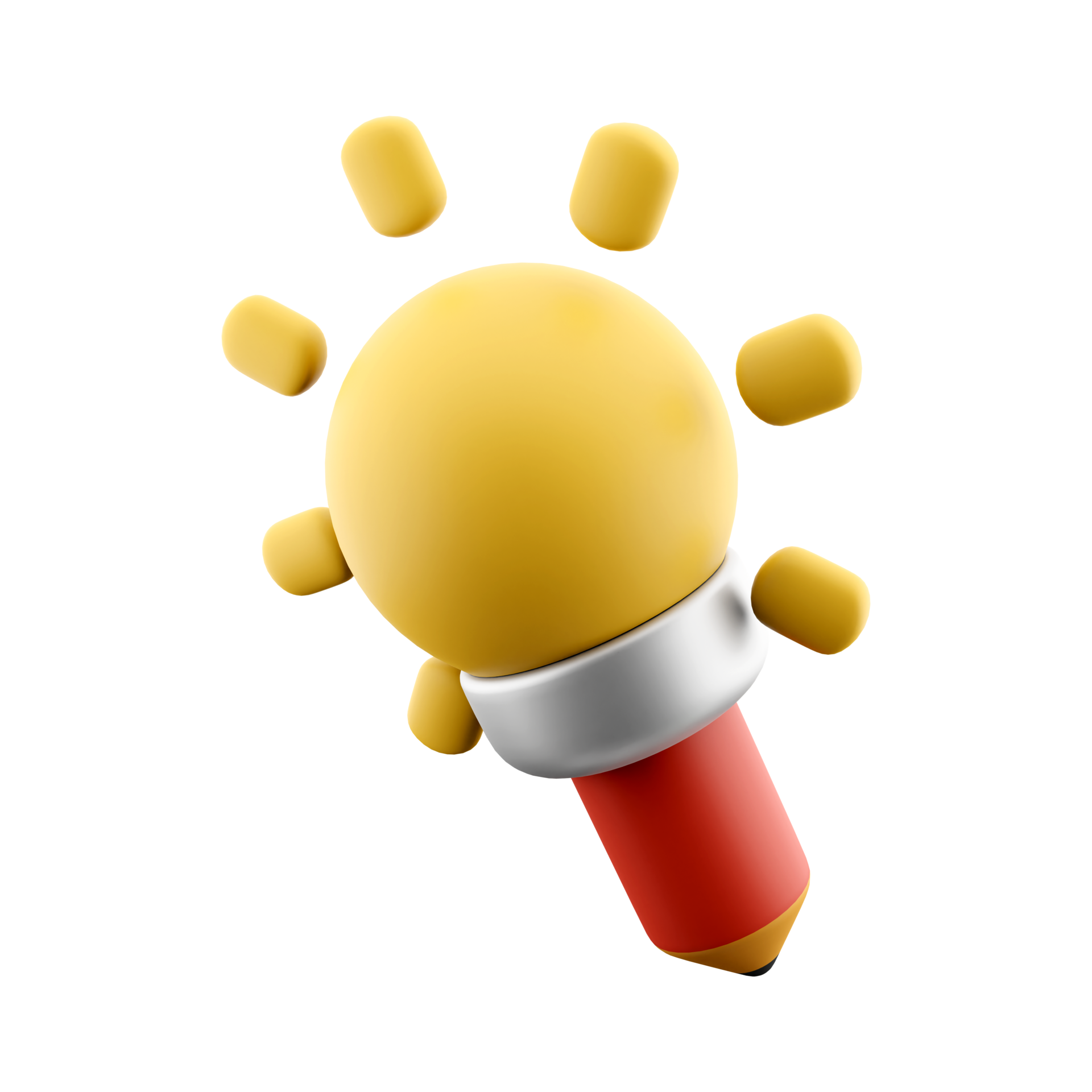 3d Rendering Pencil With Sun Icon 3d Render Red Pencil And Sun With