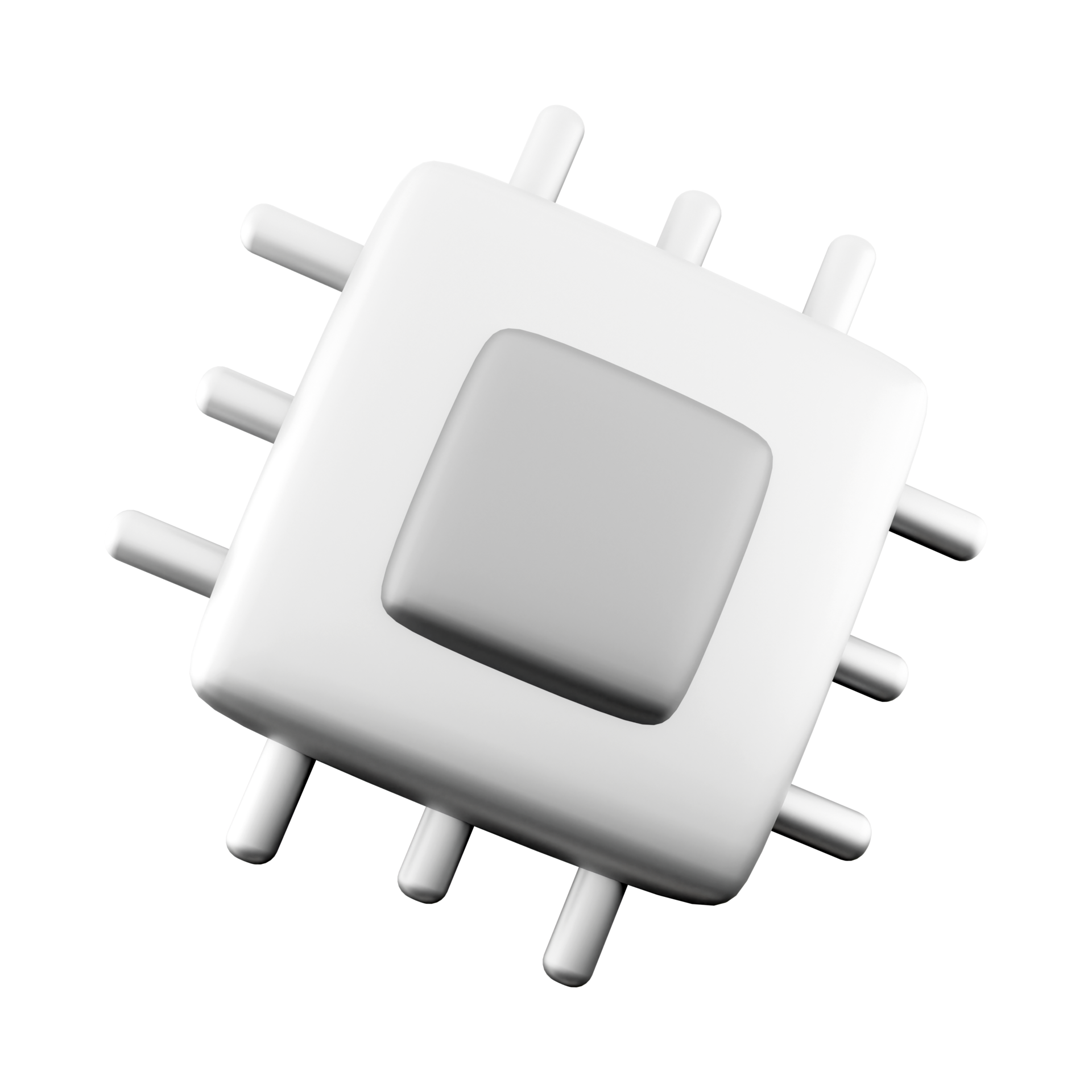 3d Rendering Microchip Line Icon Cpu Icon 3d Render Central Processing Unit Computer