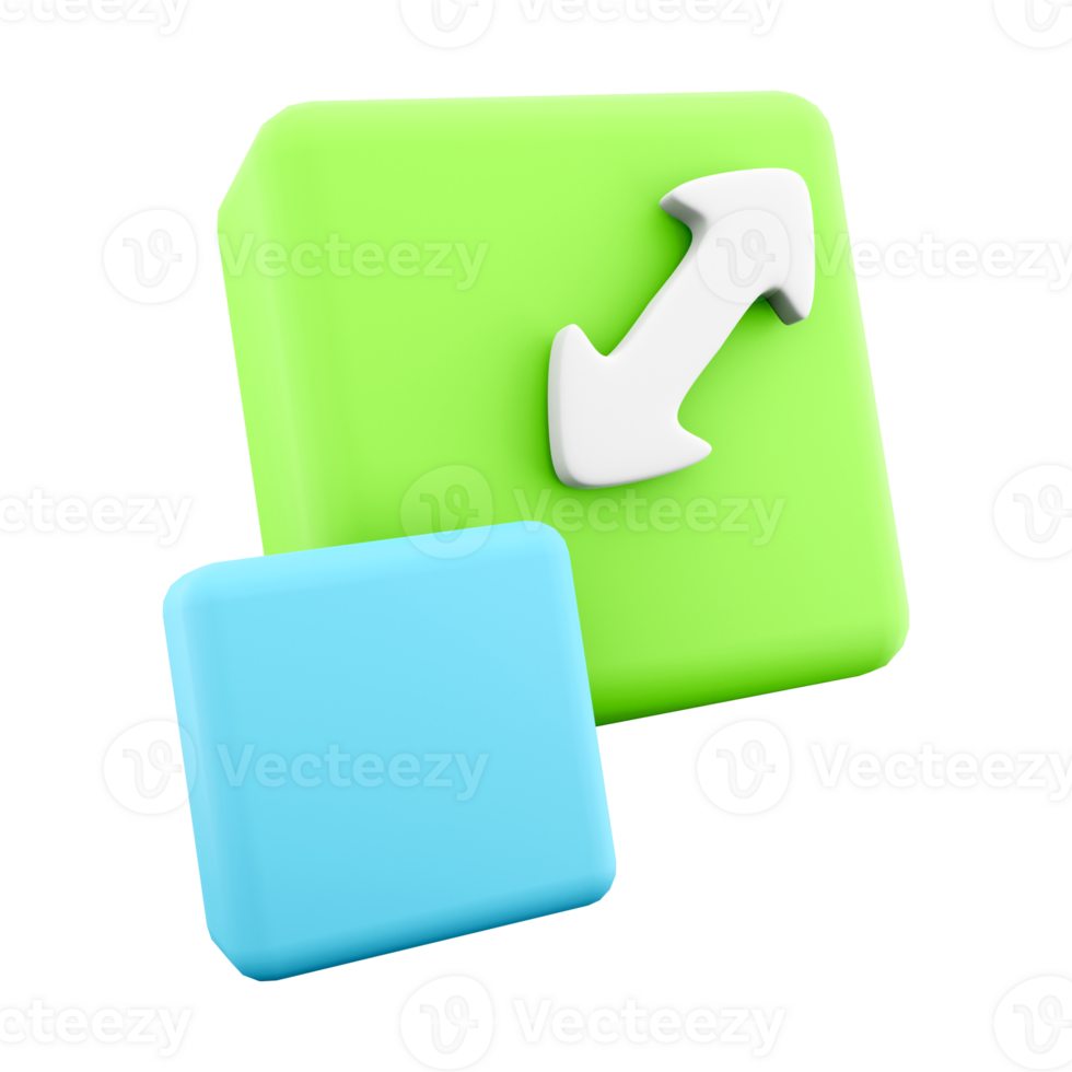 3d Rendering Scalability Or Scalable System Line Icon 3d Rendering Resize Window App Icon