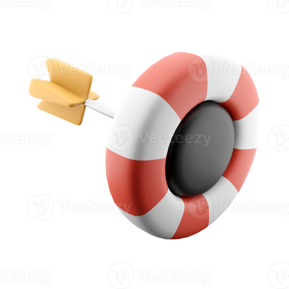 3d rendering Target Icon. 3d rendering Dart board and dart icon. 24624717 PNG