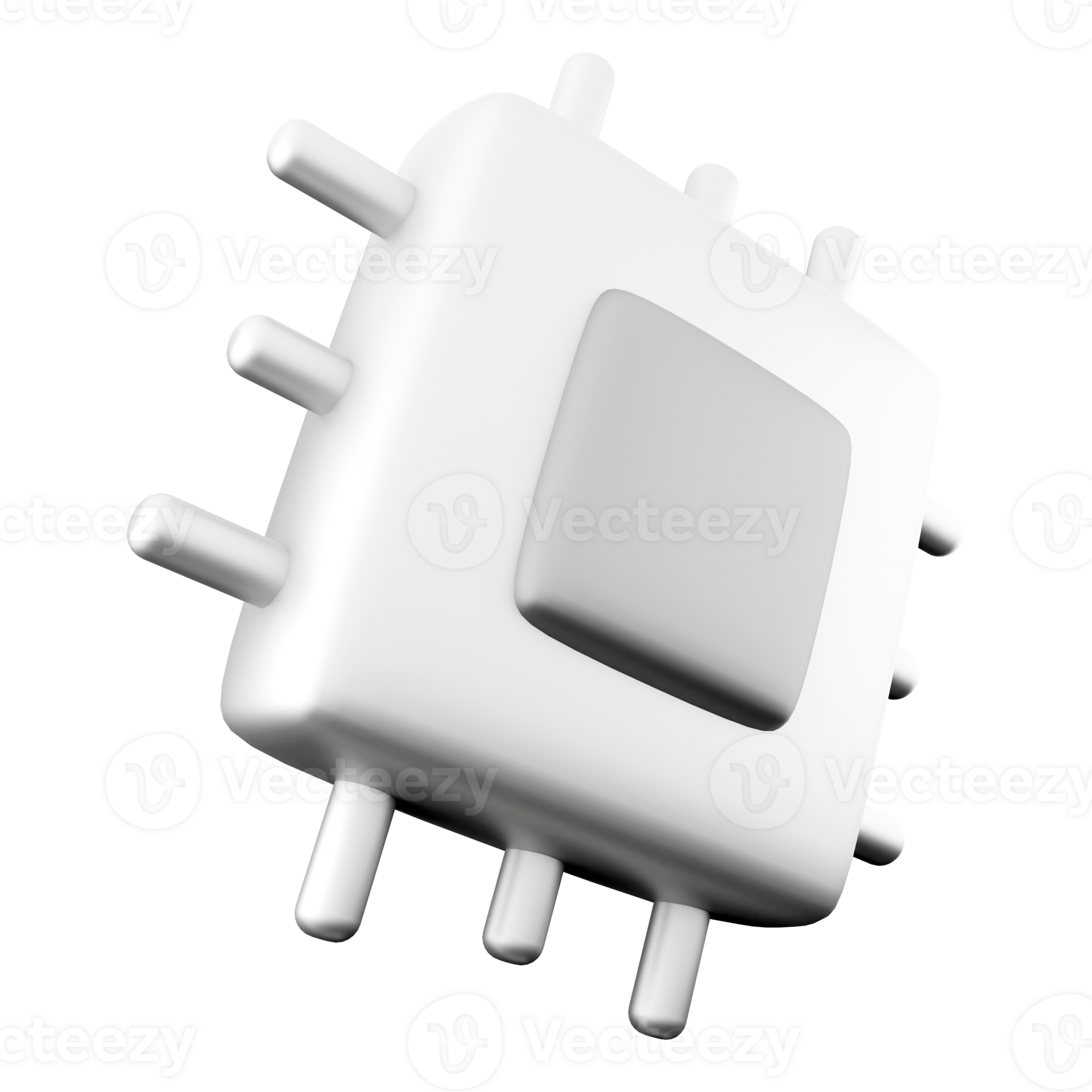 3d Rendering Microchip Line Icon Cpu Icon 3d Render Central