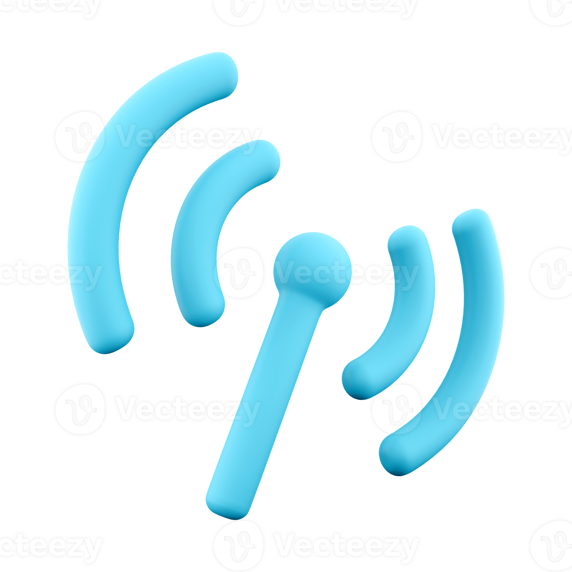 3d rendering Signal transmission icon. 3d render Antenna or broadcasting tower and signal waves ...
