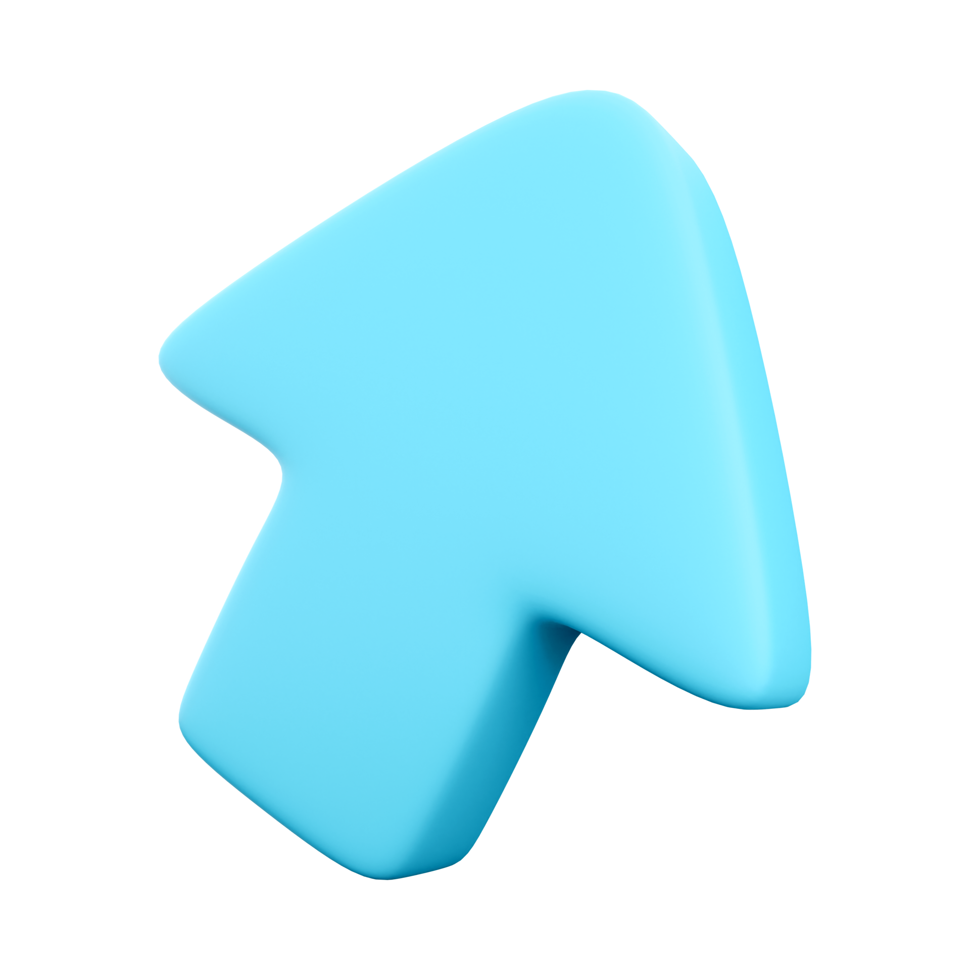 3d rendering blue line cursor icon. 3d render Mouse pointer icon. 24624738 PNG