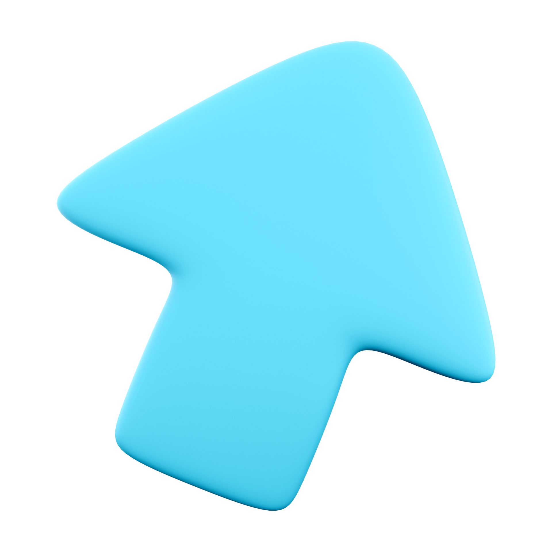 3d rendering blue line cursor icon. 3d render Mouse pointer icon ...