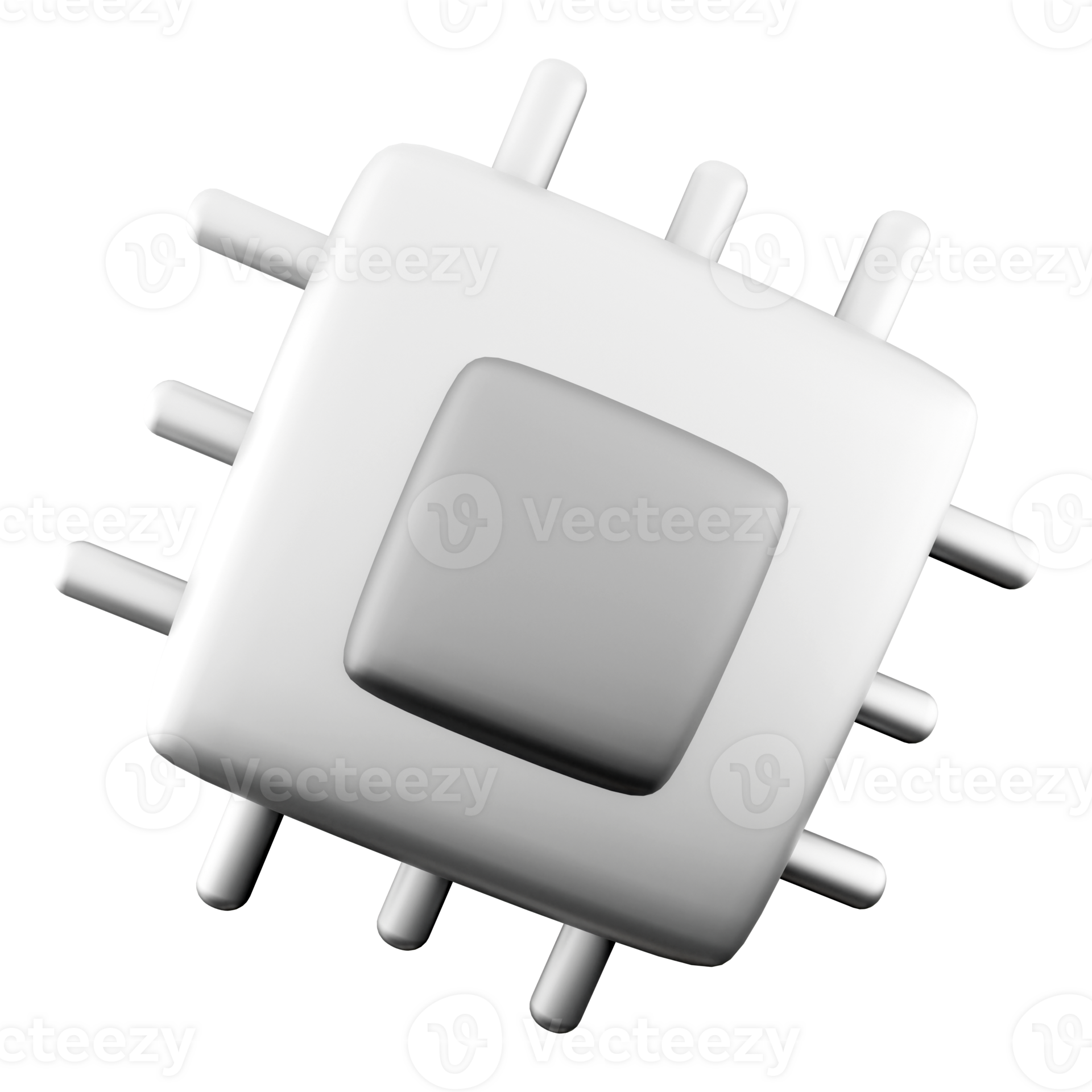 3d Rendering Microchip Line Icon Cpu Icon 3d Render Central