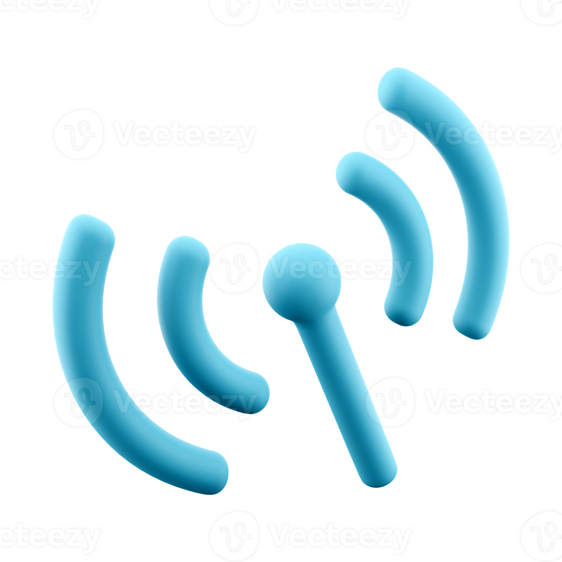 3d rendering Signal transmission icon. 3d render Antenna or ...