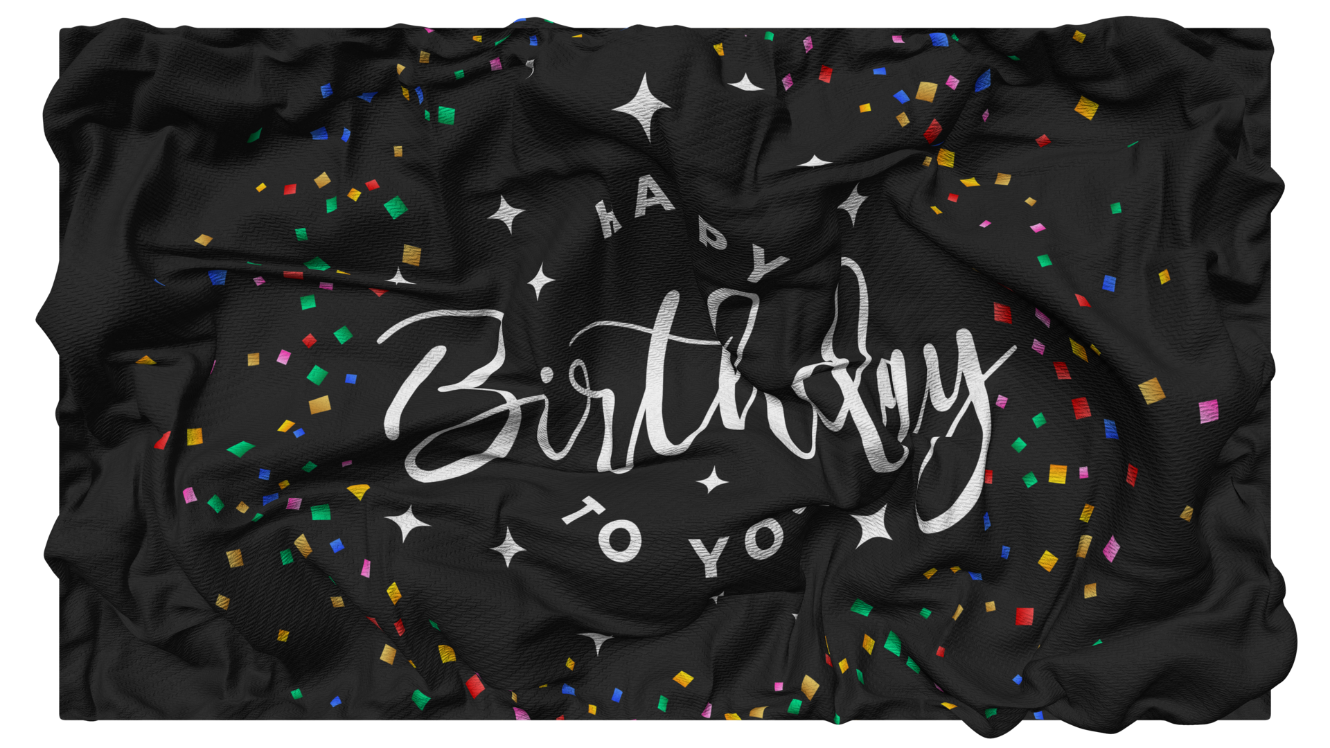 Happy Birthday To You Flag Waves With Realistic Bump Texture Flag