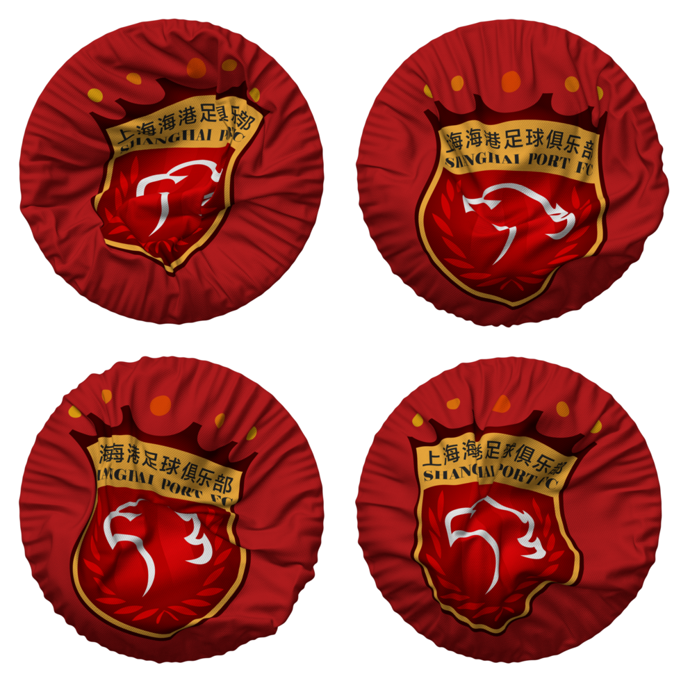 Shanghai Port FC, Shanghai SIPG Flag in Round Shape Isolated with Four ... Shanghai Port FC, Shanghai SIPG Flag in Round Shape Isolated with Four ...