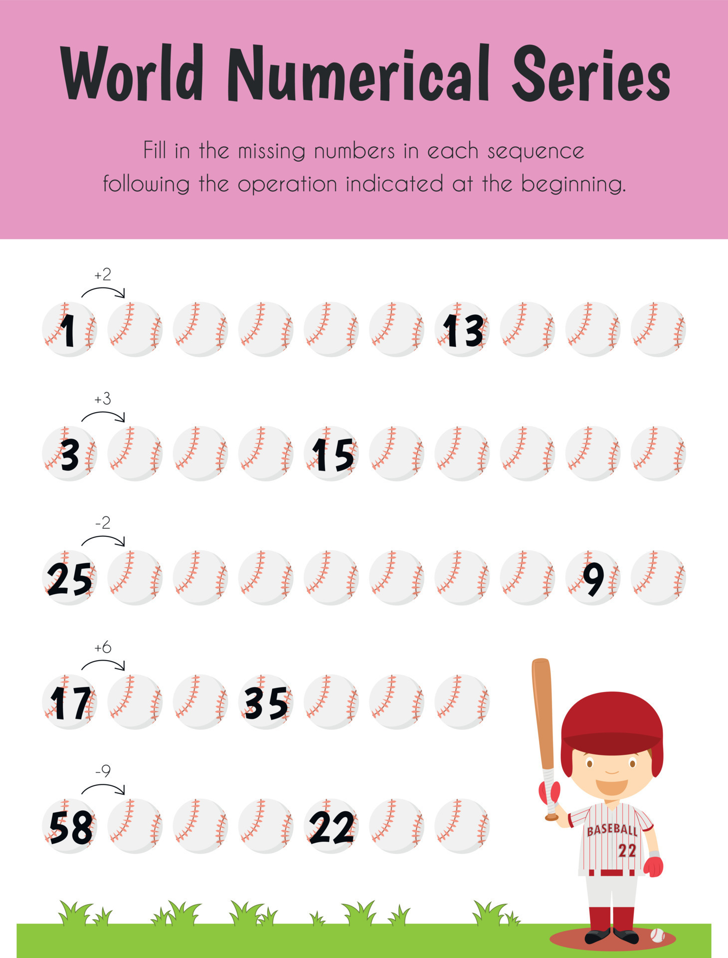 World Numerical Series Educational Sheet. Primary module for Numerical ...