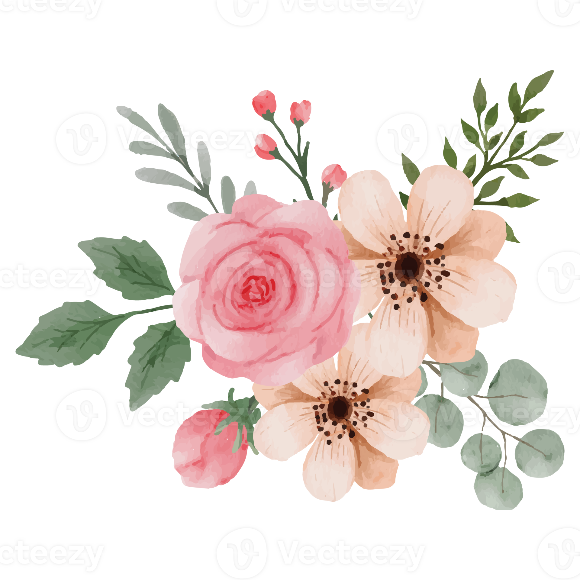 Flower pink rose, floral bouquet Clip art Element Transparent ...
