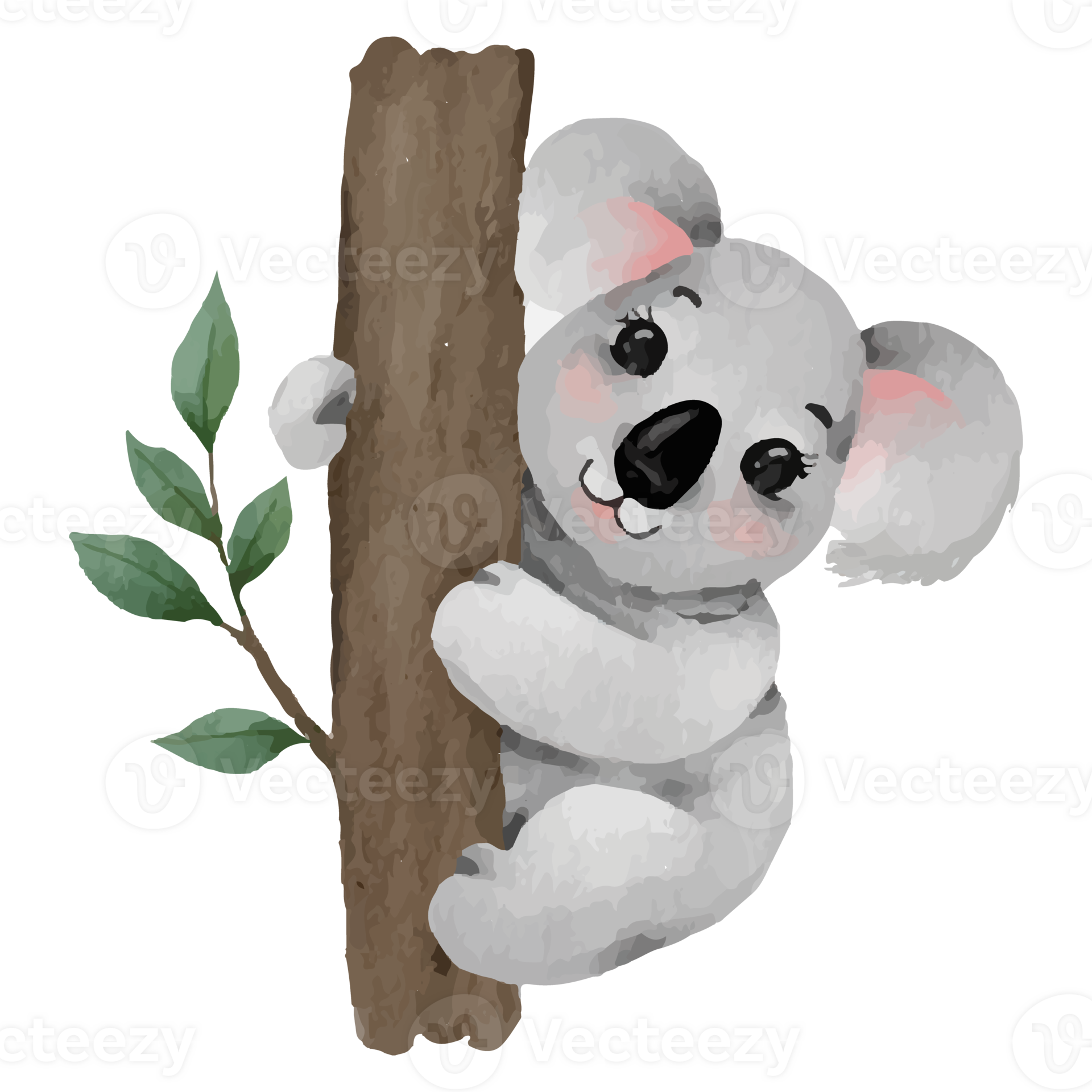 Cute Cartoon Koala, Lazy koalas Clip art Element Transparent Background ...