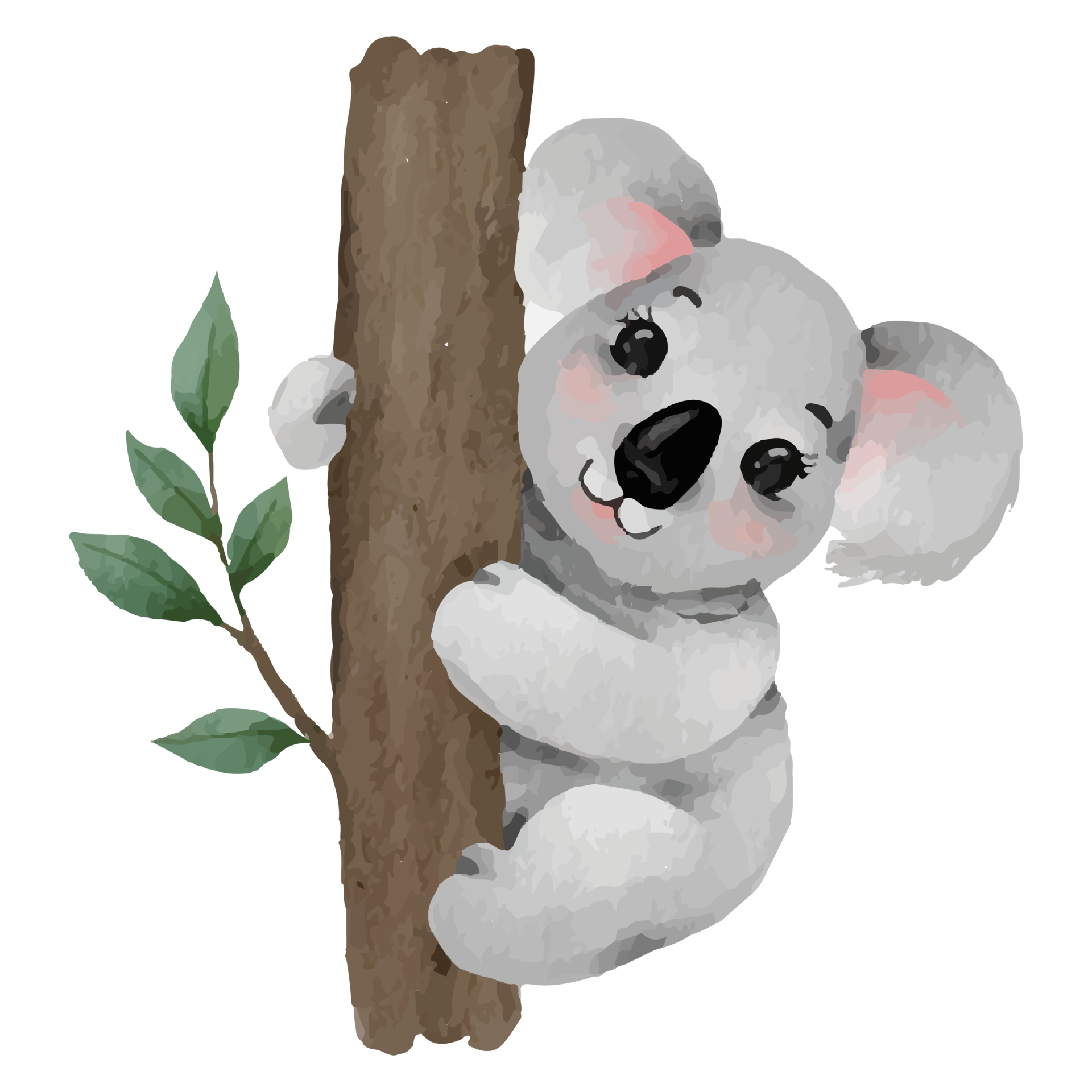 Cute Cartoon Koala, Lazy koalas Clip art Element Transparent Background ...