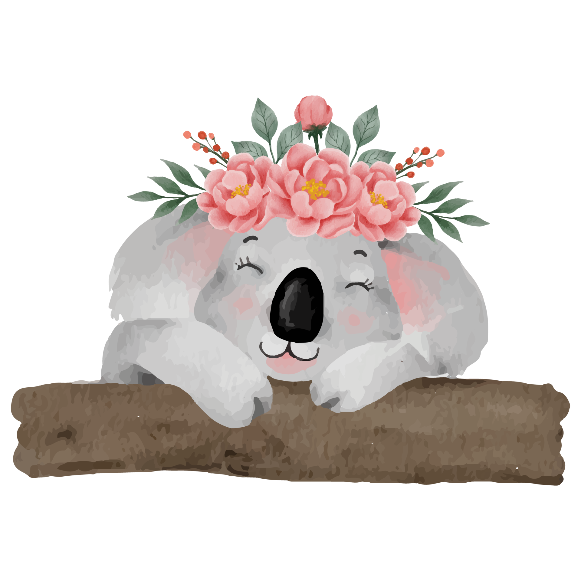 Cute Cartoon Koala, Lazy koalas Clip art Element Transparent Background ...