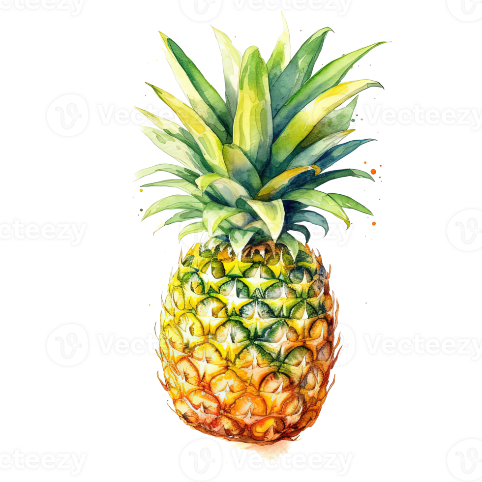 Pineapple Watercolor Illustration 24631679 Png