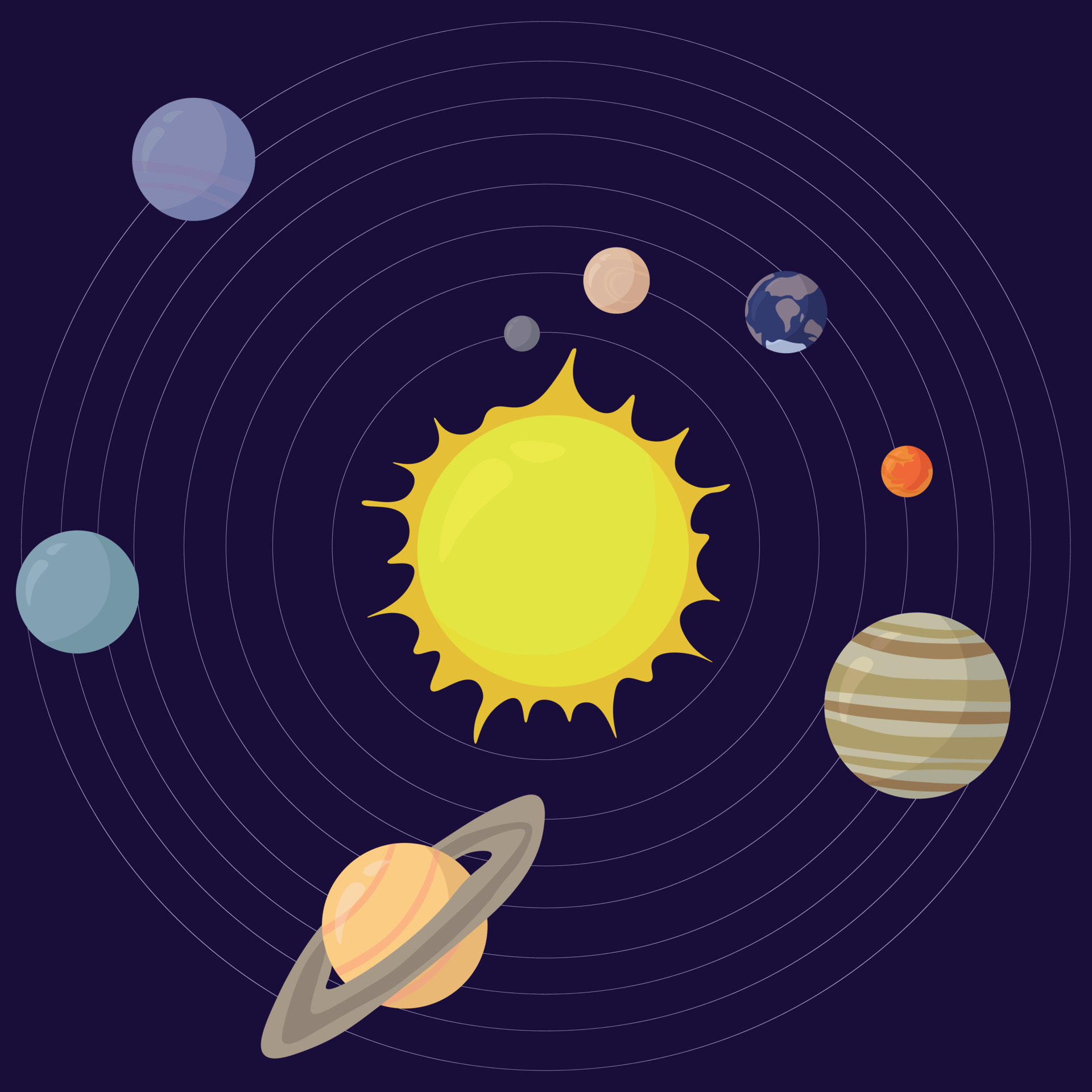 Solar system, sun and planets in space 24632238 Vector Art at Vecteezy